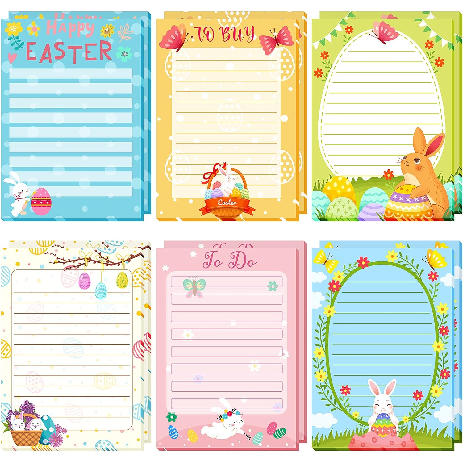 Amazon.com: Easter to Do List Notepad Easter Bunny Egg Pattern to Do ...
