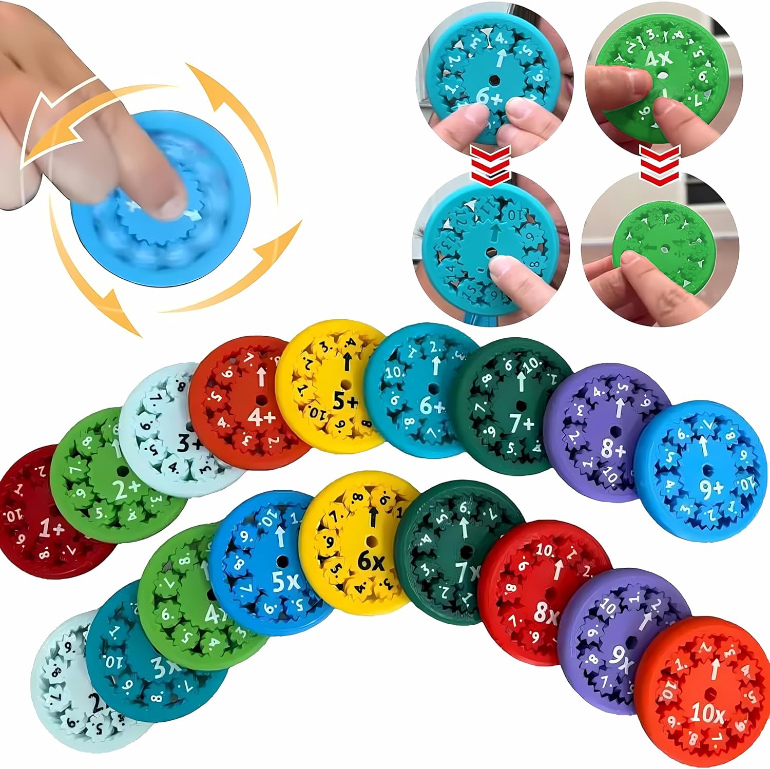 FHBHJNATC 18 Stück Mathe Fidget Spinner, Math Fidget Spinner, Fidget ...