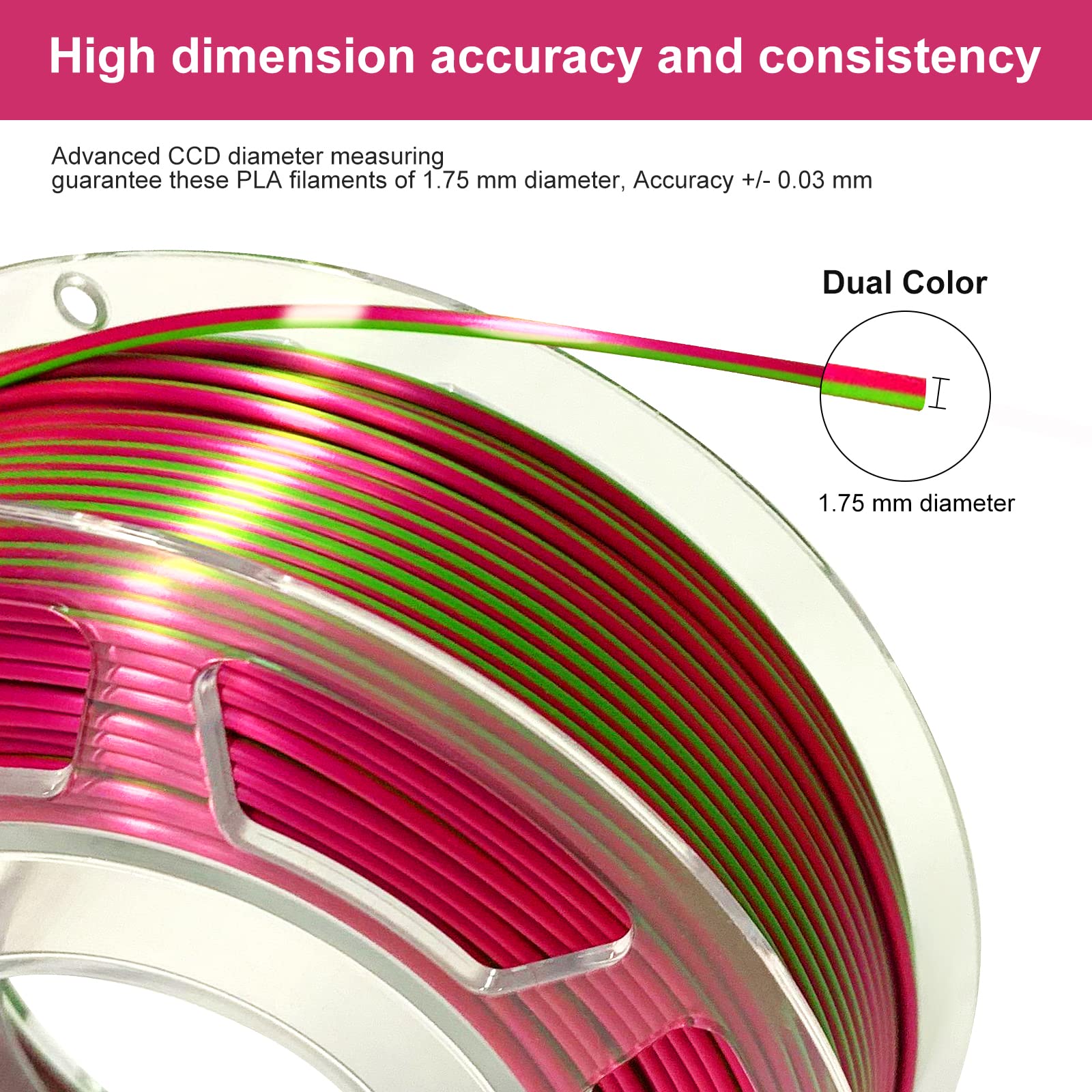 Snapklik.com : PLA 3D Printer Filament,Shiny Silk PLA Filament 1.75mm ...