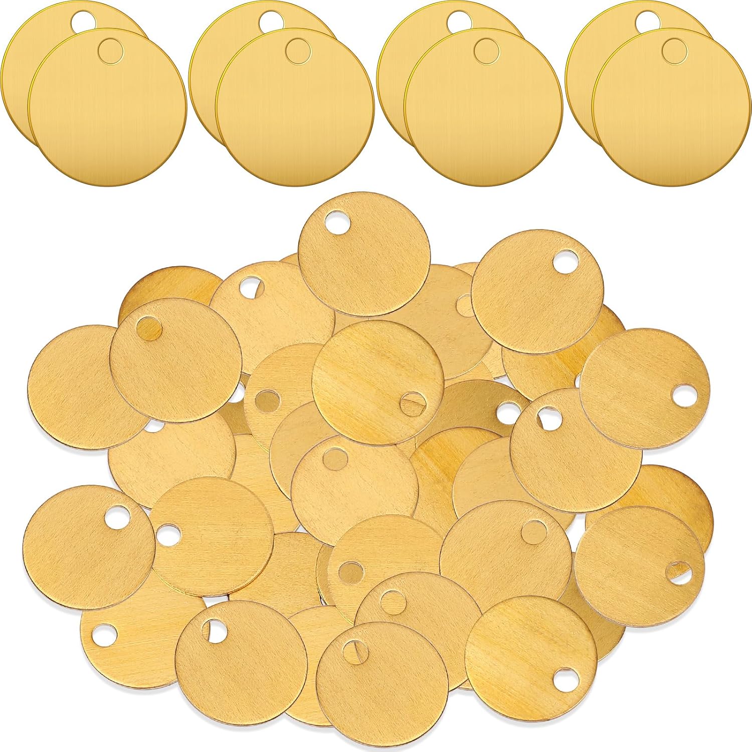 Amazon.com : Gisafai 200 Pcs Solid Brass Tags for Stamping Round Brass ...