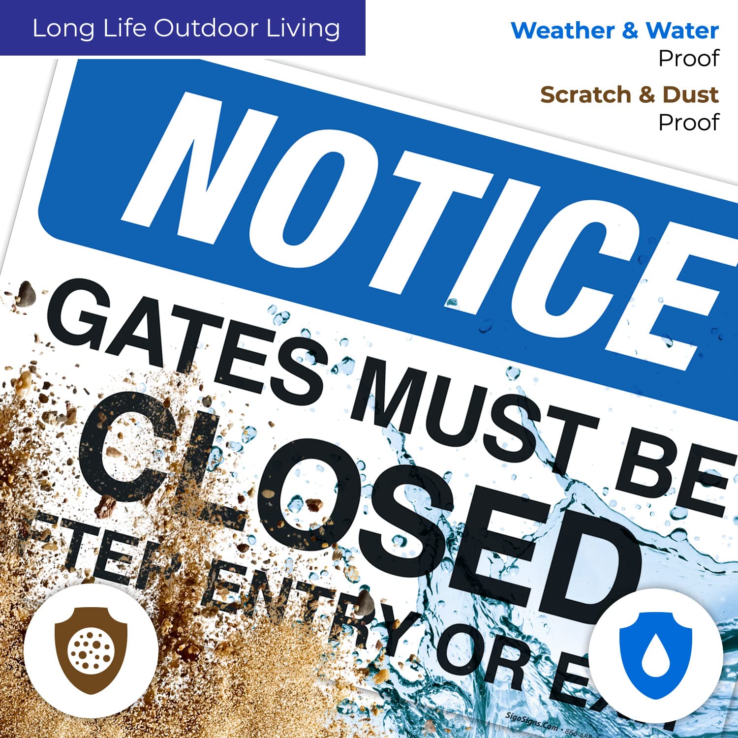 Outdoor Warning Signs Enjoyist 2-Pack Gate Signs - 10x7" Aluminum ...