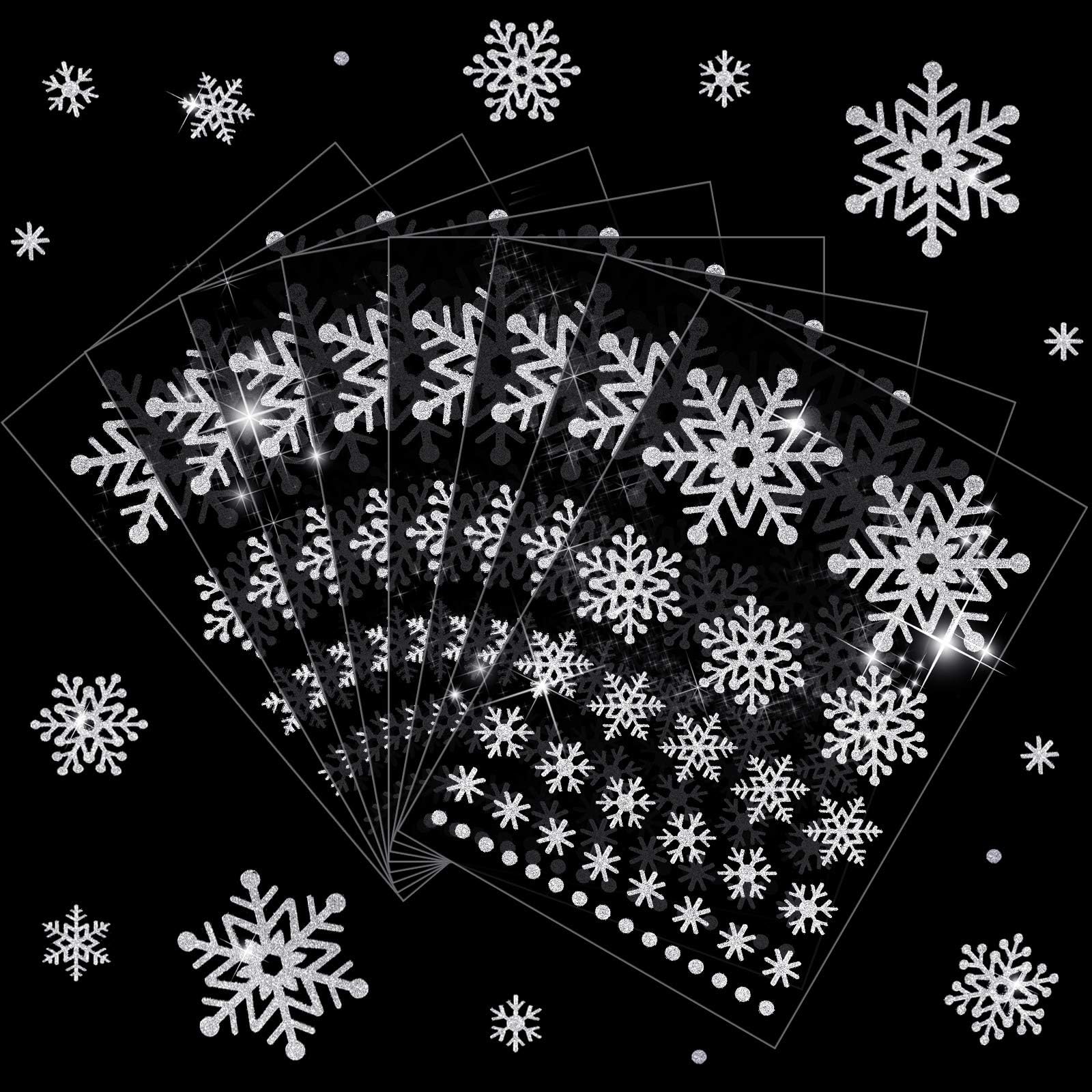 Amazon.com: 5 Sheets Glitter Christmas Stickers, Self-Adhesive Stars ...