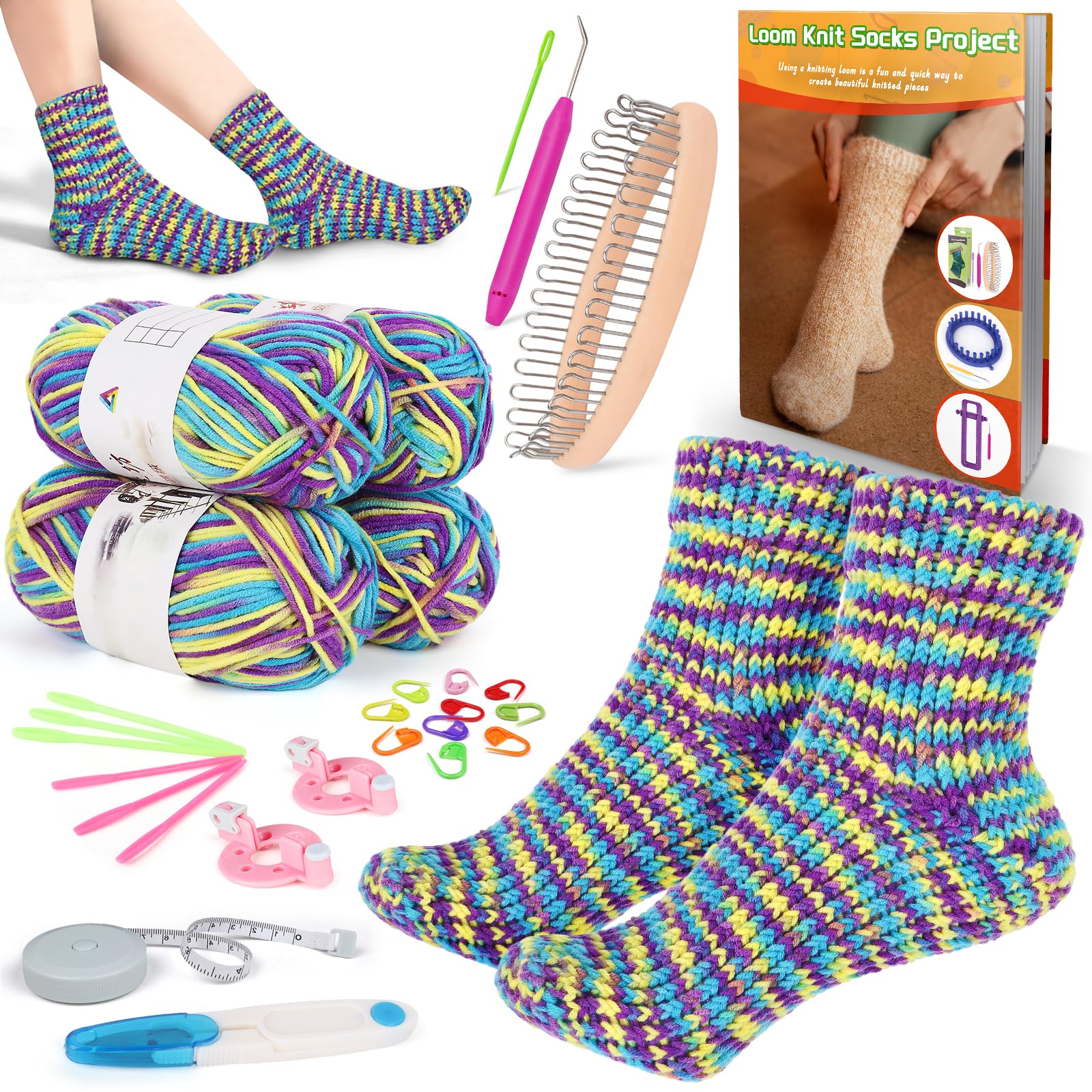 Amazon.com: Coopay Sock Loom Knitting Kit for Beginners, Knitting Loom ...