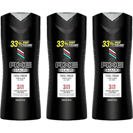 Amazon.com: Axe 3 in 1 Shampoo Plus Conditioner Plus Bodywash Total ...