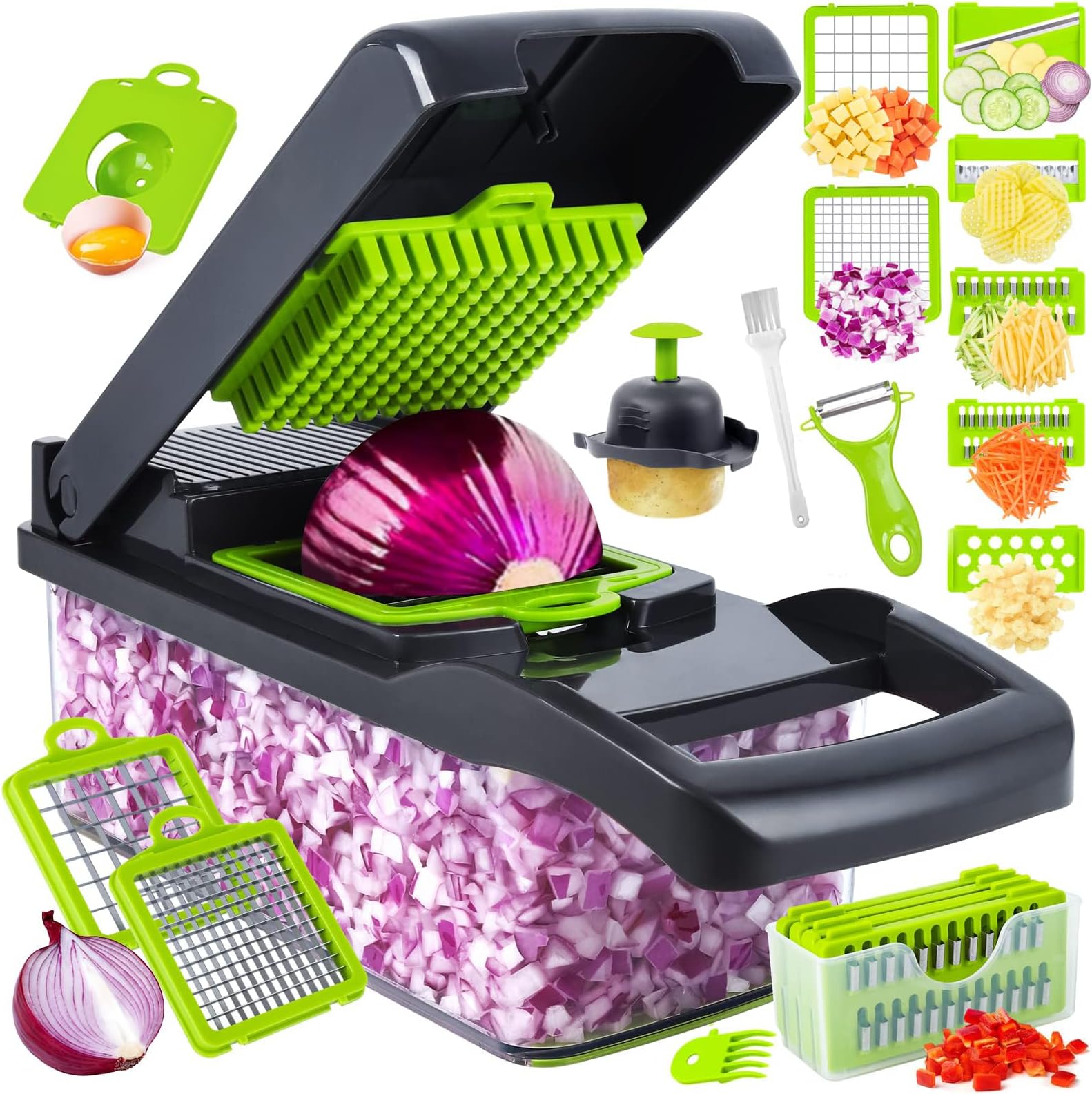 Amazon.com: 16 in 1 Vegetable Chopper Onion Chopper Fruits Slicer ...