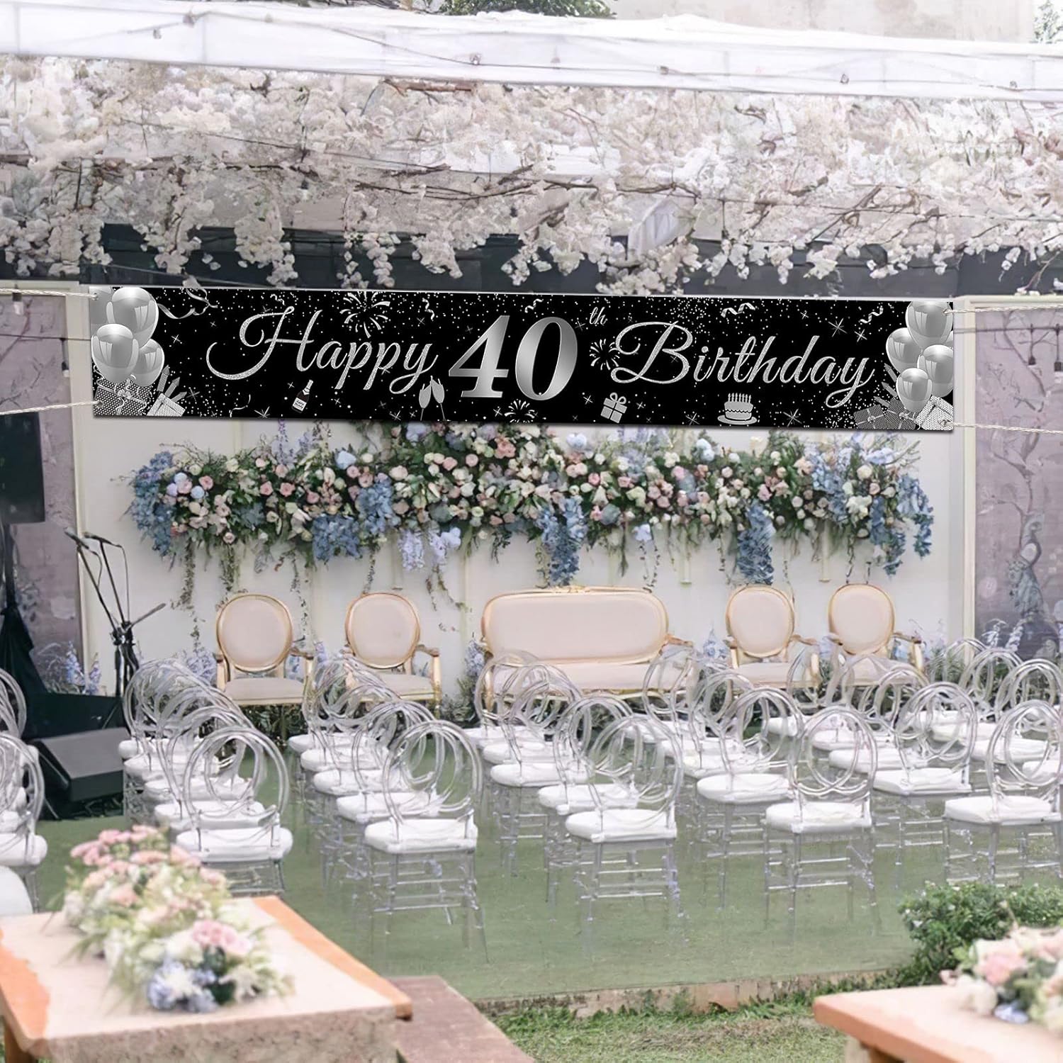 YOTANGO 40th Birthday Decorations Banner, 40th Birthday Banners for Men ...