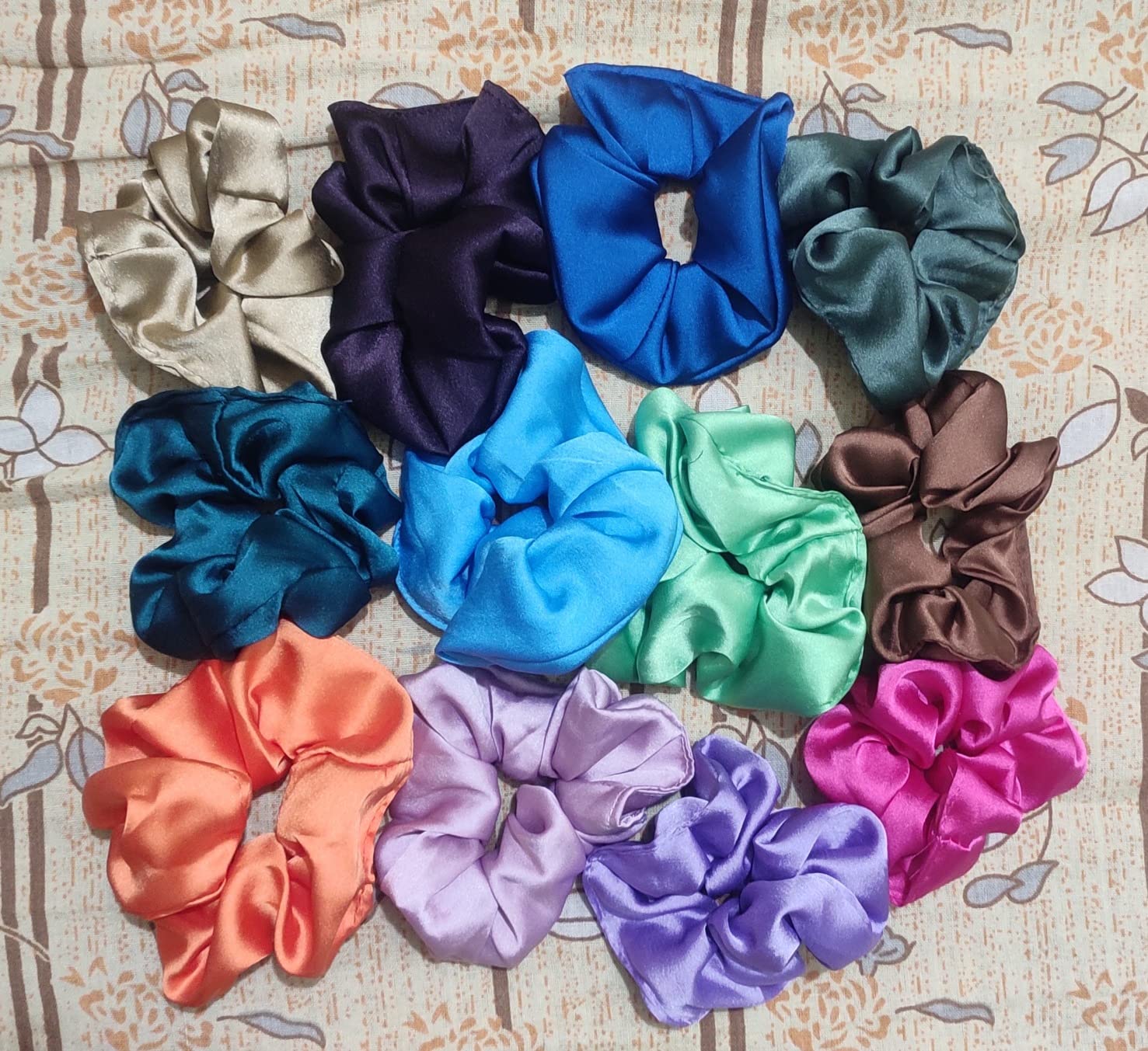 Artlift Luxury Satin Scrunchies Pastel colors dark, Anti-Hair-Breakage ...