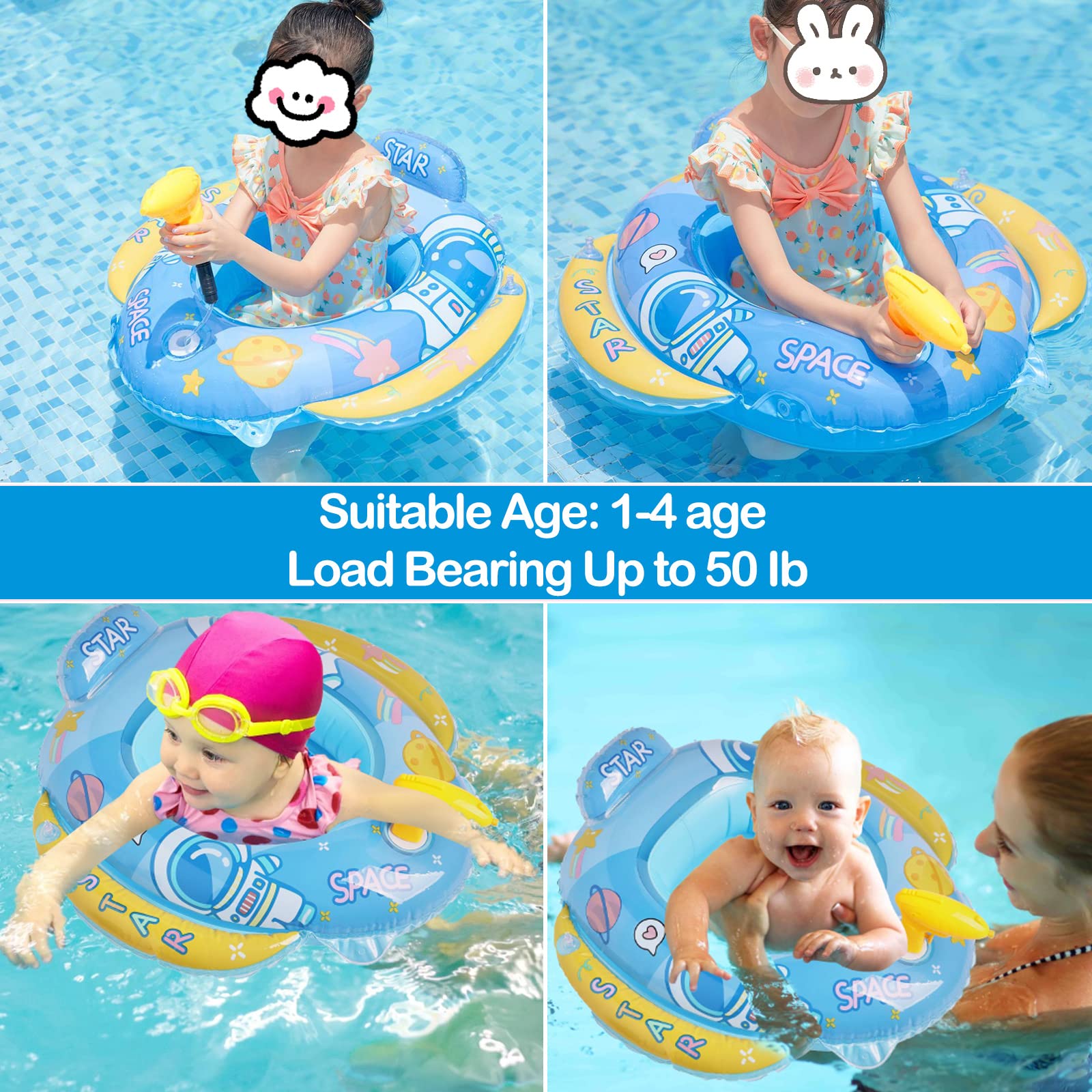 Snapklik.com : Baby Floats For Pool, Swimming Float Baby Inflatable Floater