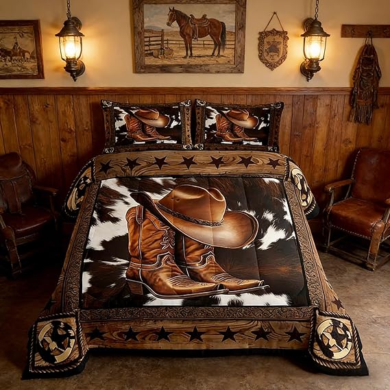 Amazon.com: Manfei Western Cowboy Comforter Set King Size,Western Texas ...