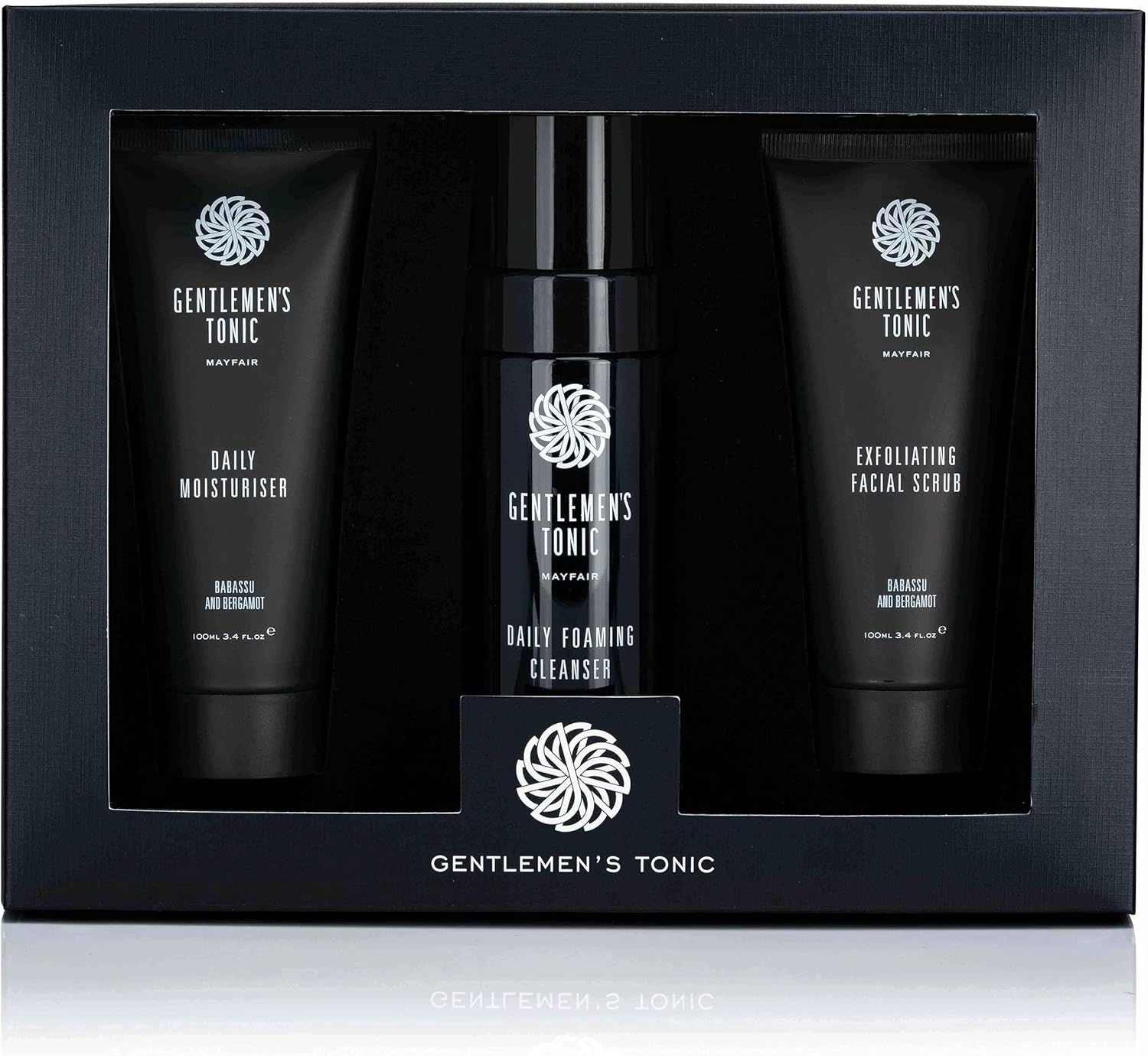 Gentlemen's Tonic Facial for Men Gift Set - Exfoliating Scrub, Foaming ...