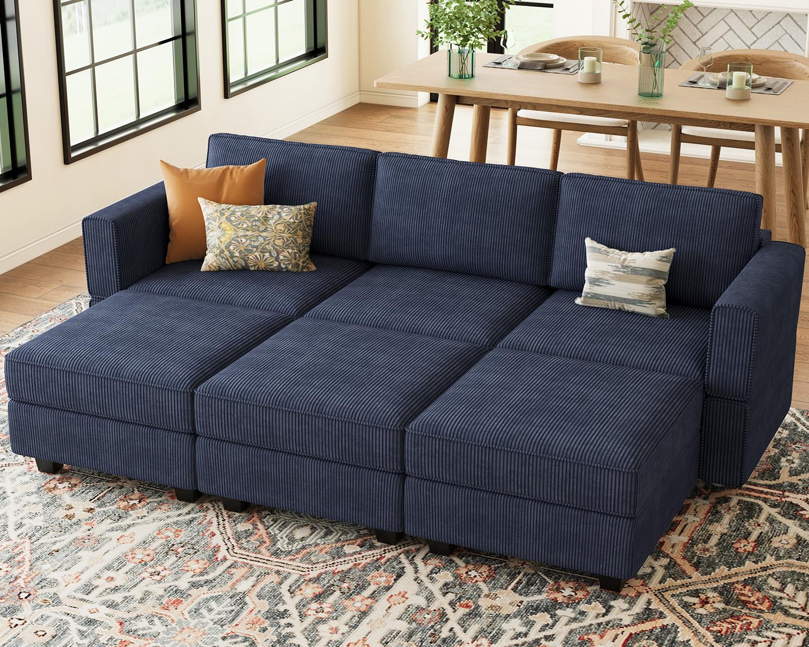 Amazon.com: Belffin Modular Sectional Sofa with Storage Ottoman Seats ...