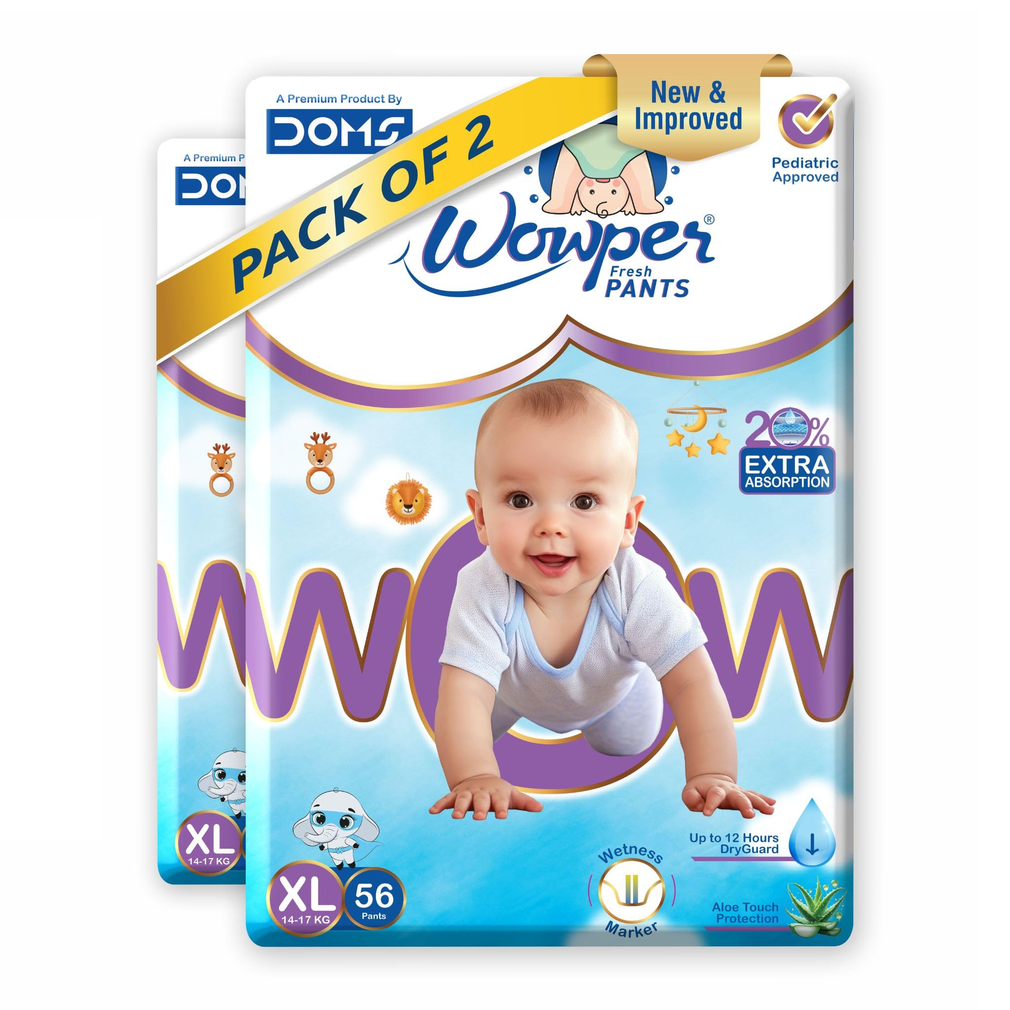 Buy Wowper Baby Diaper Pants | XL-112 counts | Wetness Indicator |Anti ...