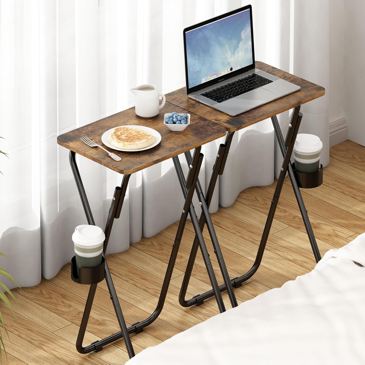 Amazon.com: GILLAS 2-Pack Folding TV Tray, TV Trays for Eating Set of 4 ...