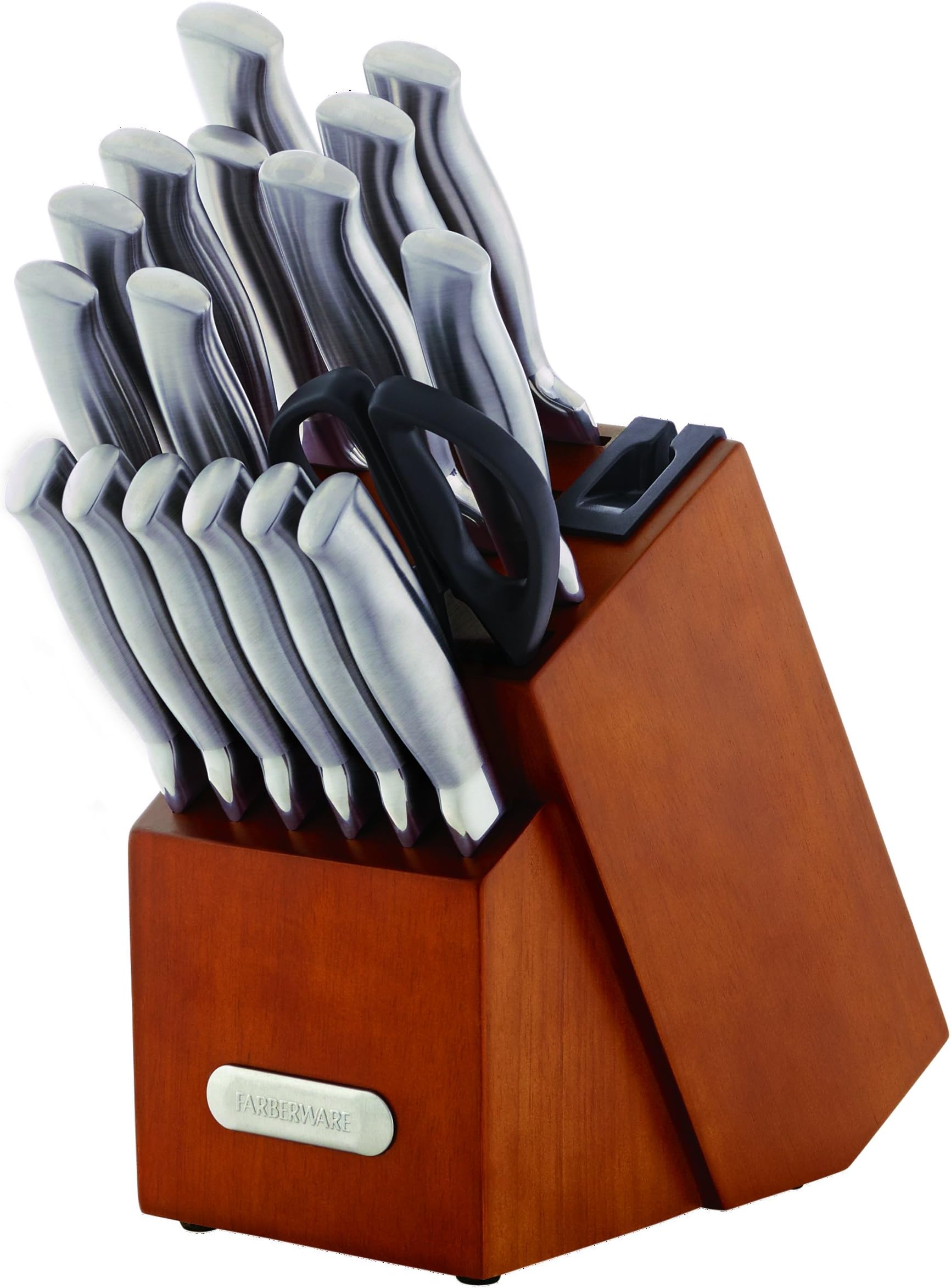 Amazon.com: Farberware 15-Piece Triple Riveted Knife Block Set, High ...