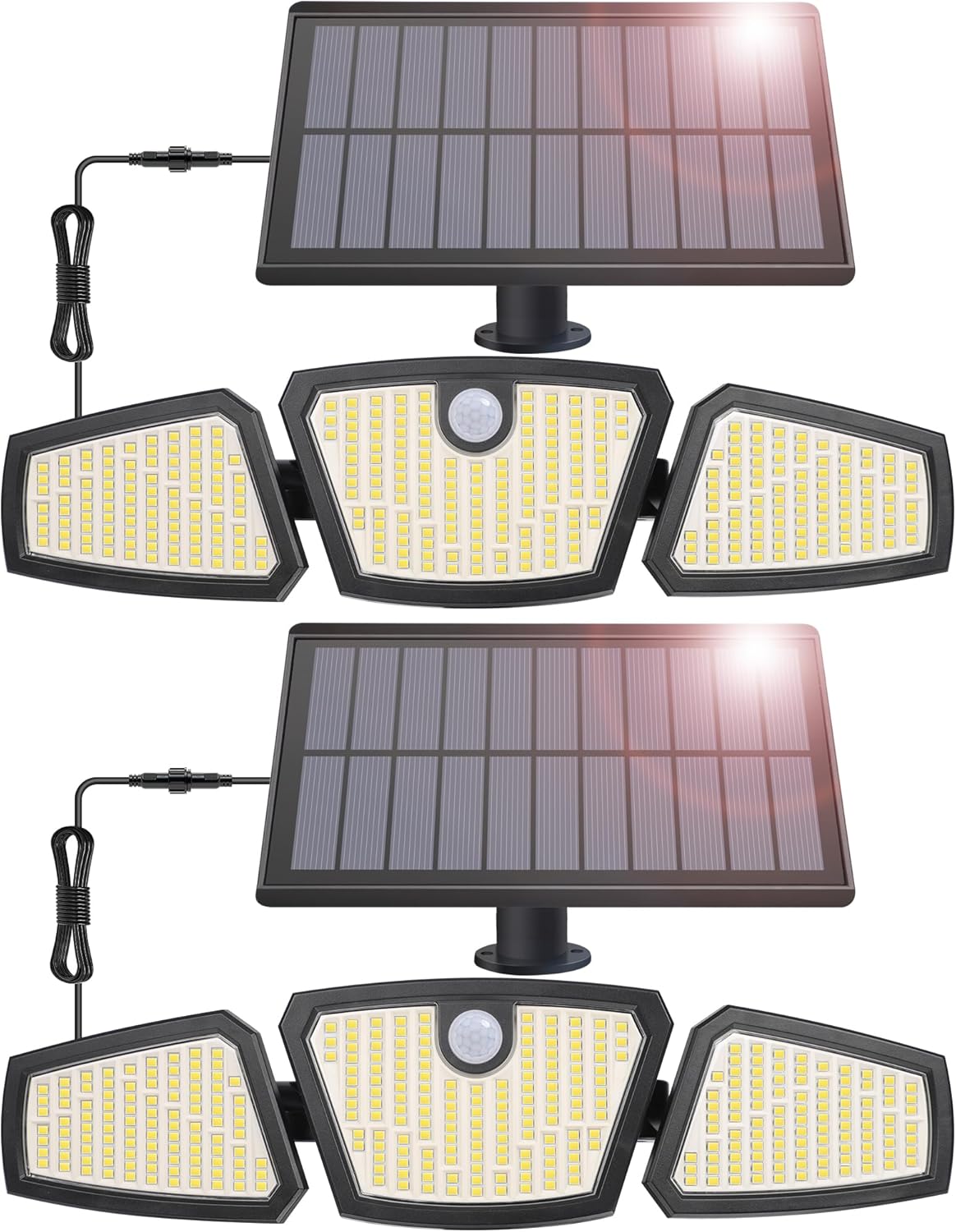 DeckTok Solar Outdoor Lights, 2500LM 350 LEDs 3 Modes Solar Motion ...