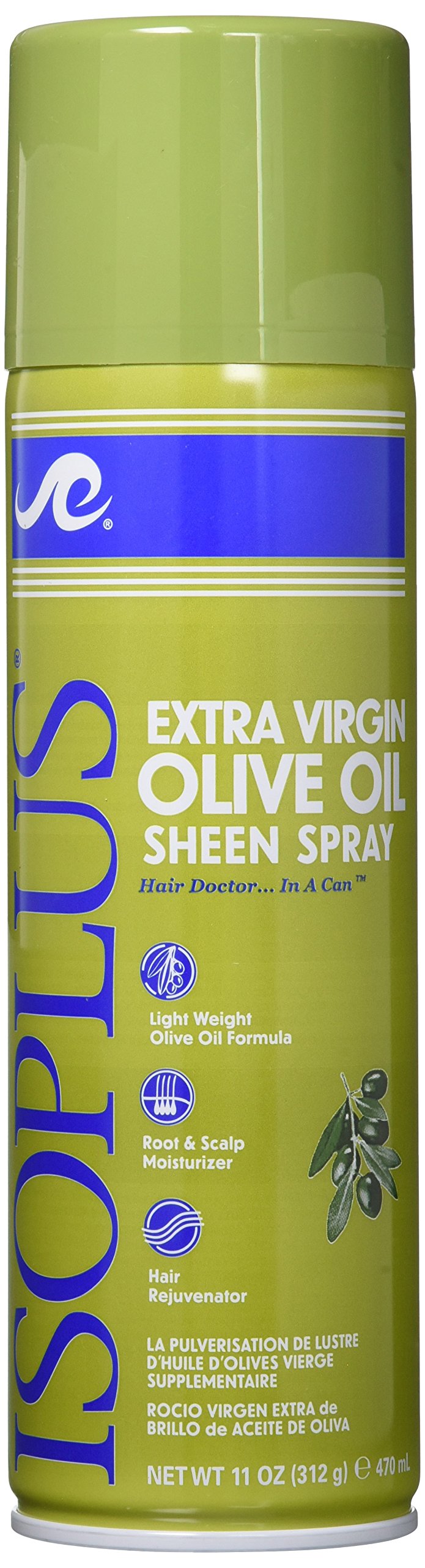 Amazon.com : Isoplus Extra Virgin Olive Oil Sheen Aerosol 11 Oz : Hair ...