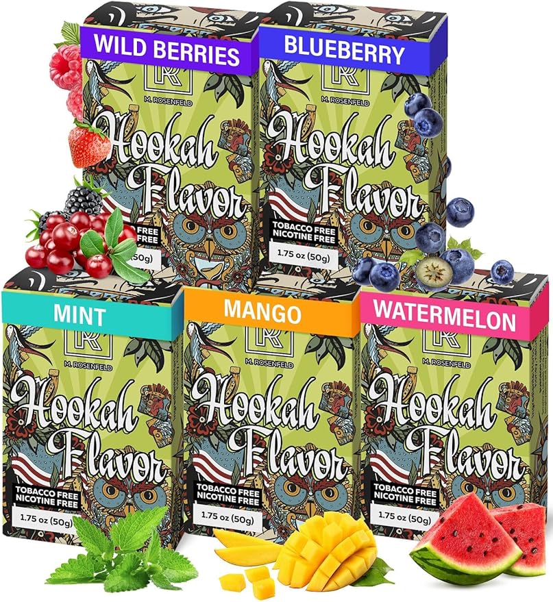 Amazon.com: M. ROSENFELD Classic Hookah Flavors Set - 5 x 50g Non ...