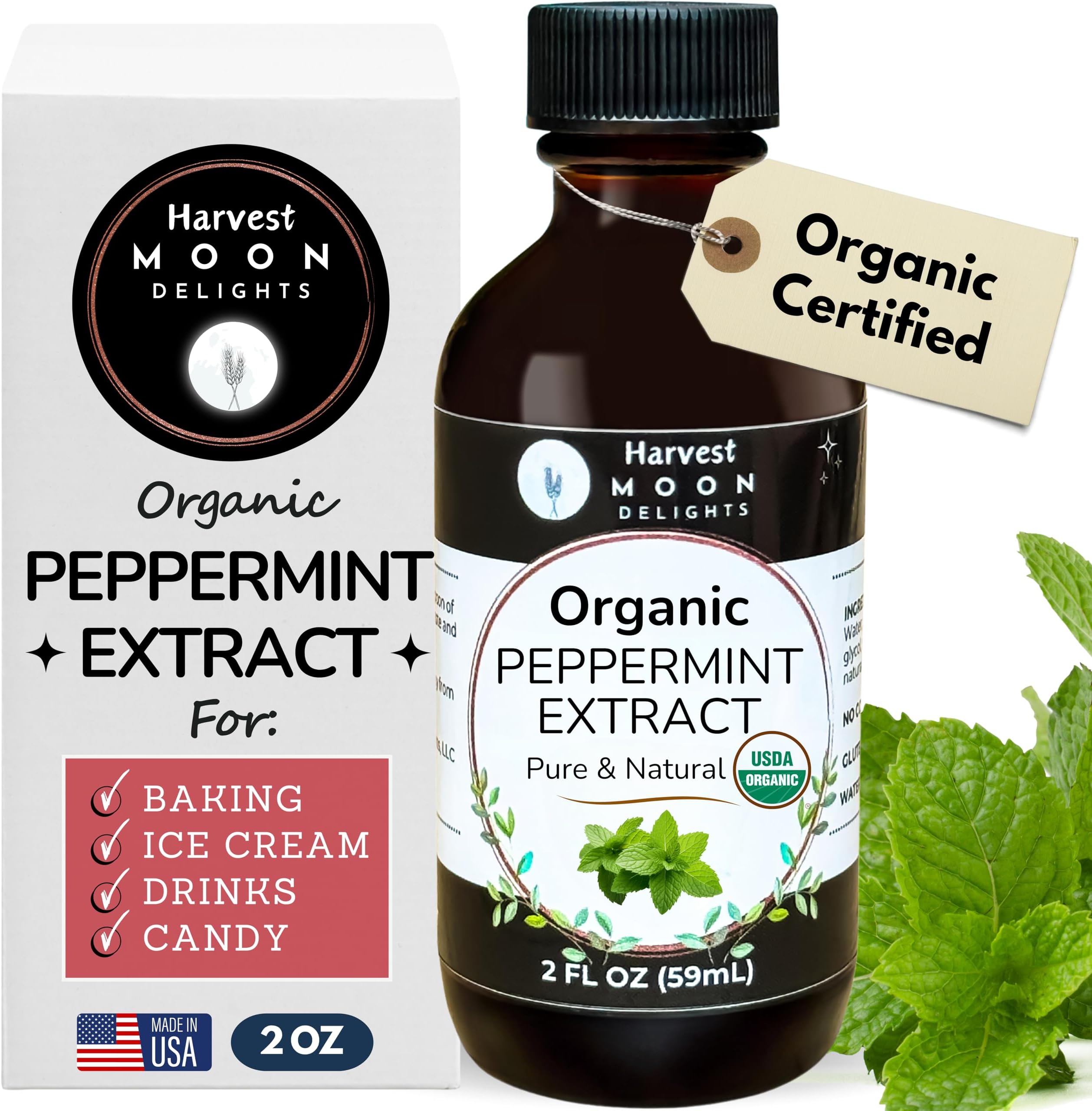 Amazon.com: Organic Peppermint Extract for Baking, Ice Cream, Drinks ...