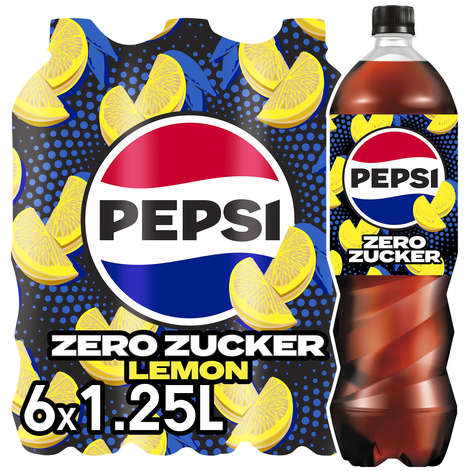 Pepsi Zero Zucker Lemon, Das zuckerfreie Erfrischungsgetränk von Pepsi ohne Kalorien ...