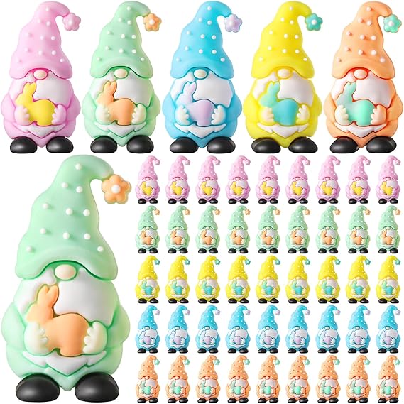 Amazon.com: DoubleFill 50 Pcs Easter Mini Gnomes Figures Tiny Fairy ...