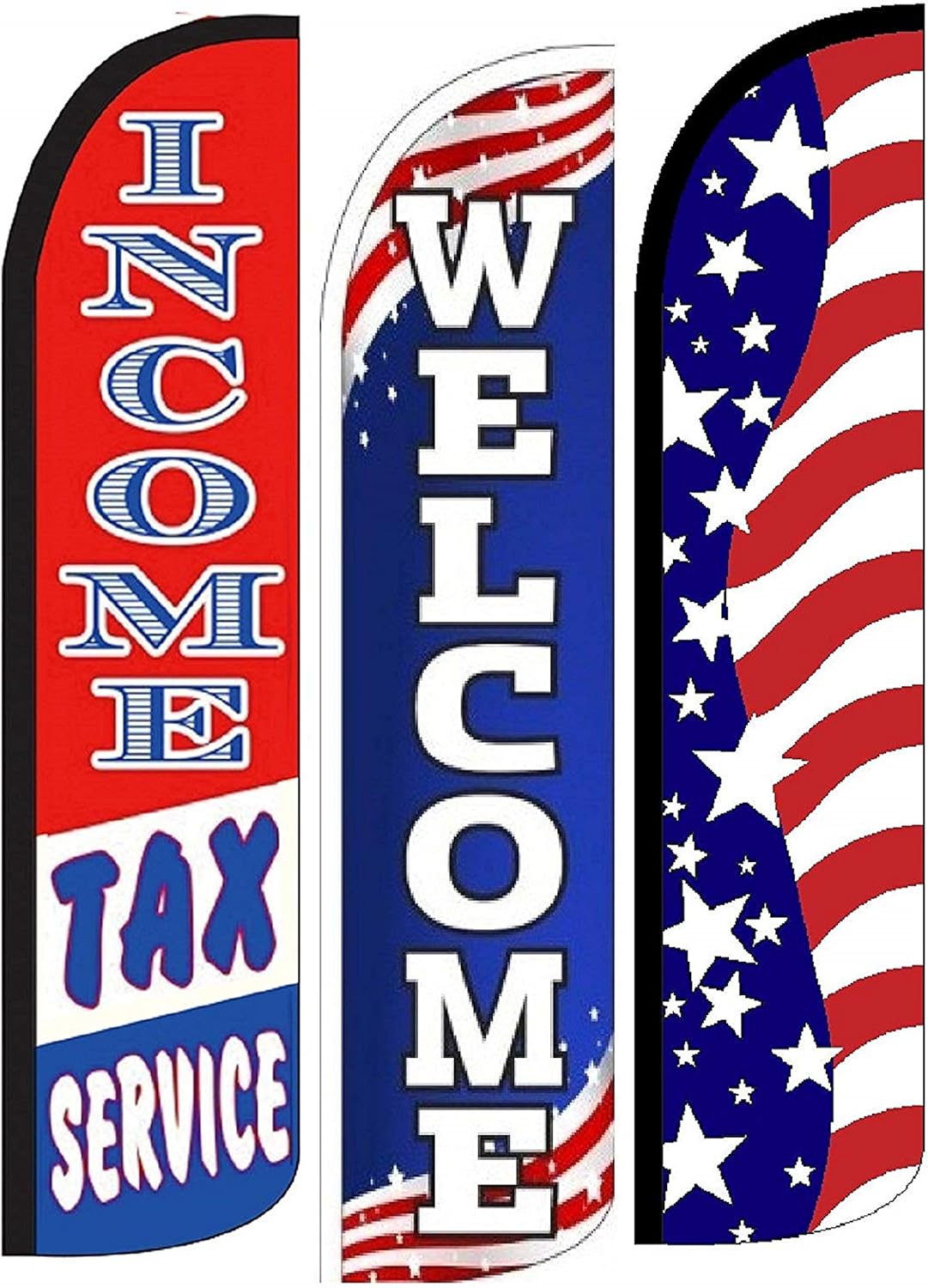 Amazon.com : R and R Industries WELCOME INCOME TAX Flag pack of 3 ...