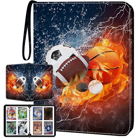Amazon.com: Sports Card Binder, Trading Card Binder 9 Pocket with 50 ...