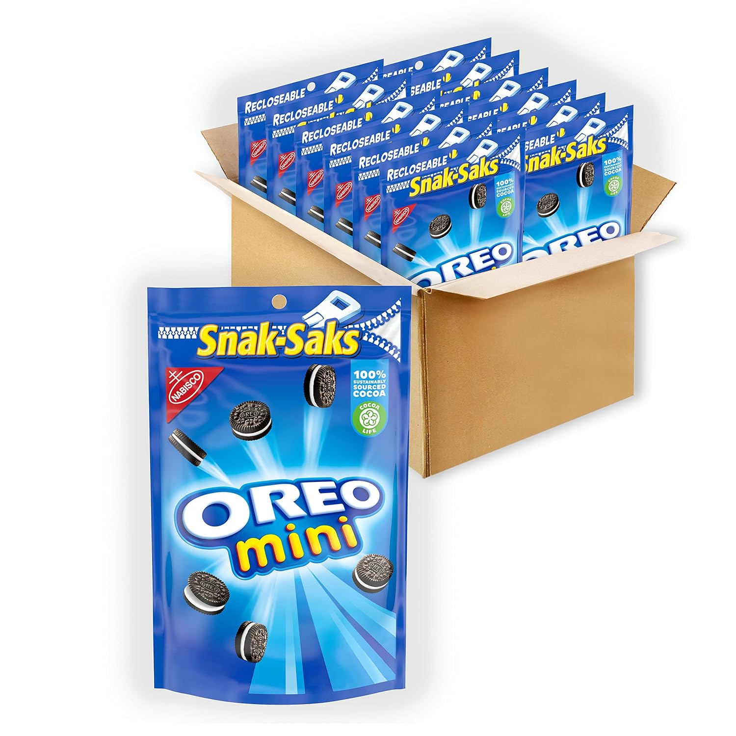 Amazon.com: OREO Mini Chocolate Sandwich Cookies, 12 - 8 oz Snack-Sak ...