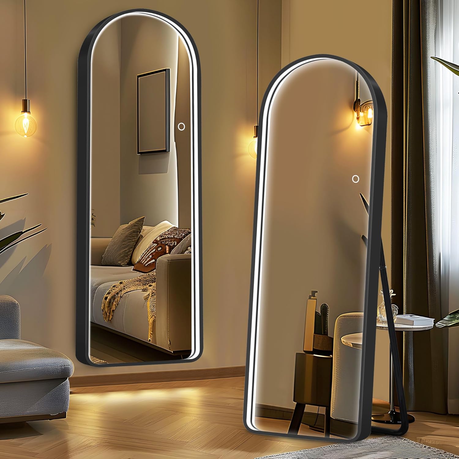 Amazon.com: sogesfurniture Full Length Mirror with LED Lights, 64"x20 ...
