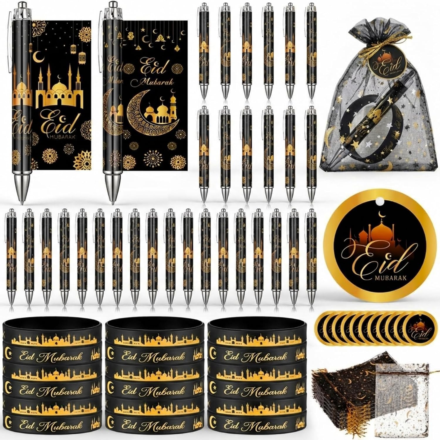 Amazon.com: Tinlade 120 Pcs Eid Ramadan Mubarak Gifts Includes 30 ...