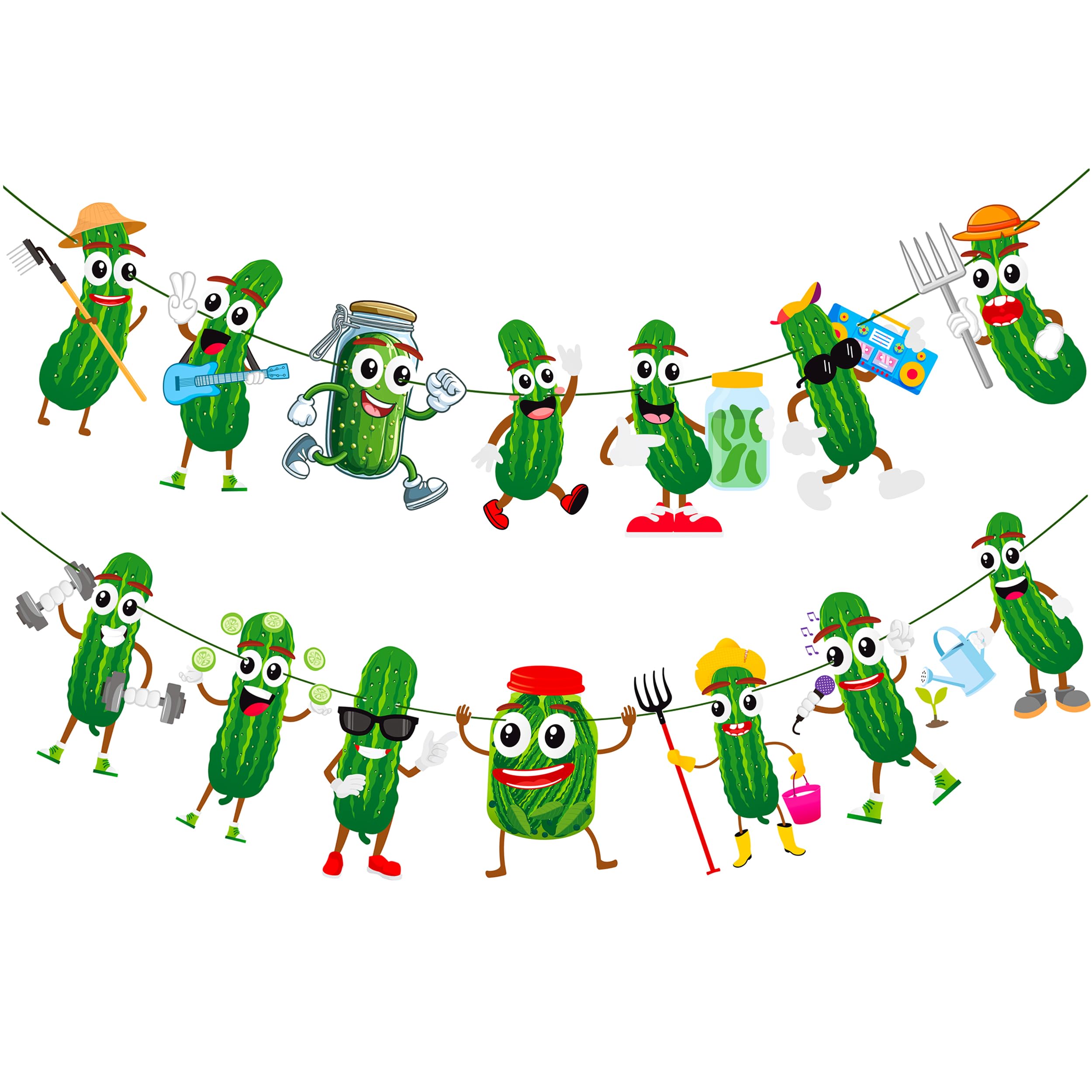 Amazon.com: Pickle Party Banners 2Pcs Cute Cucumber Party Decorations ...