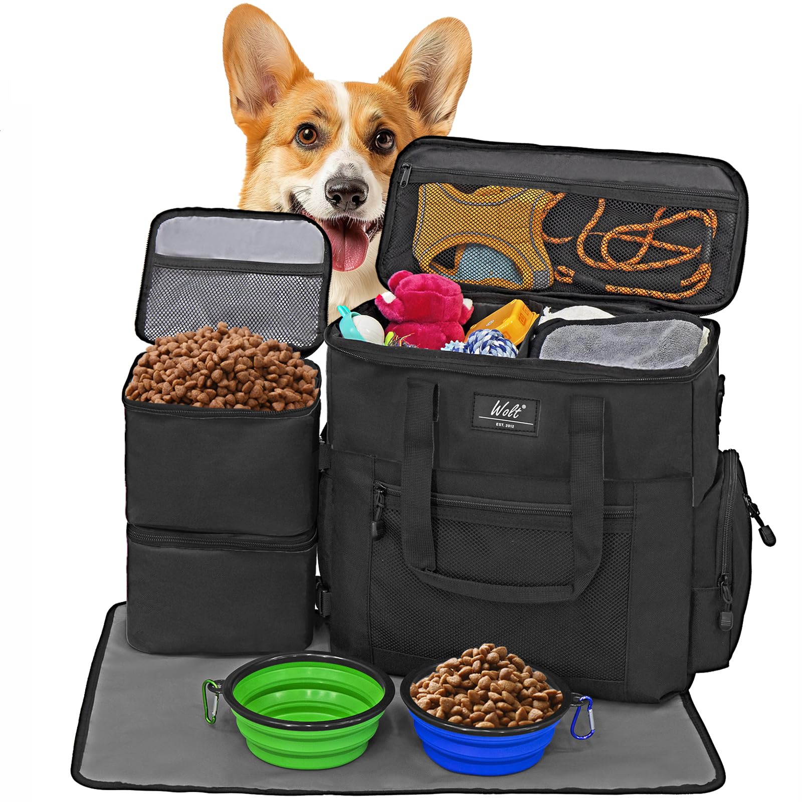 Pet Supplies : WOLT Pet Travel Bag Kit for Dog Carrier and Travel ...