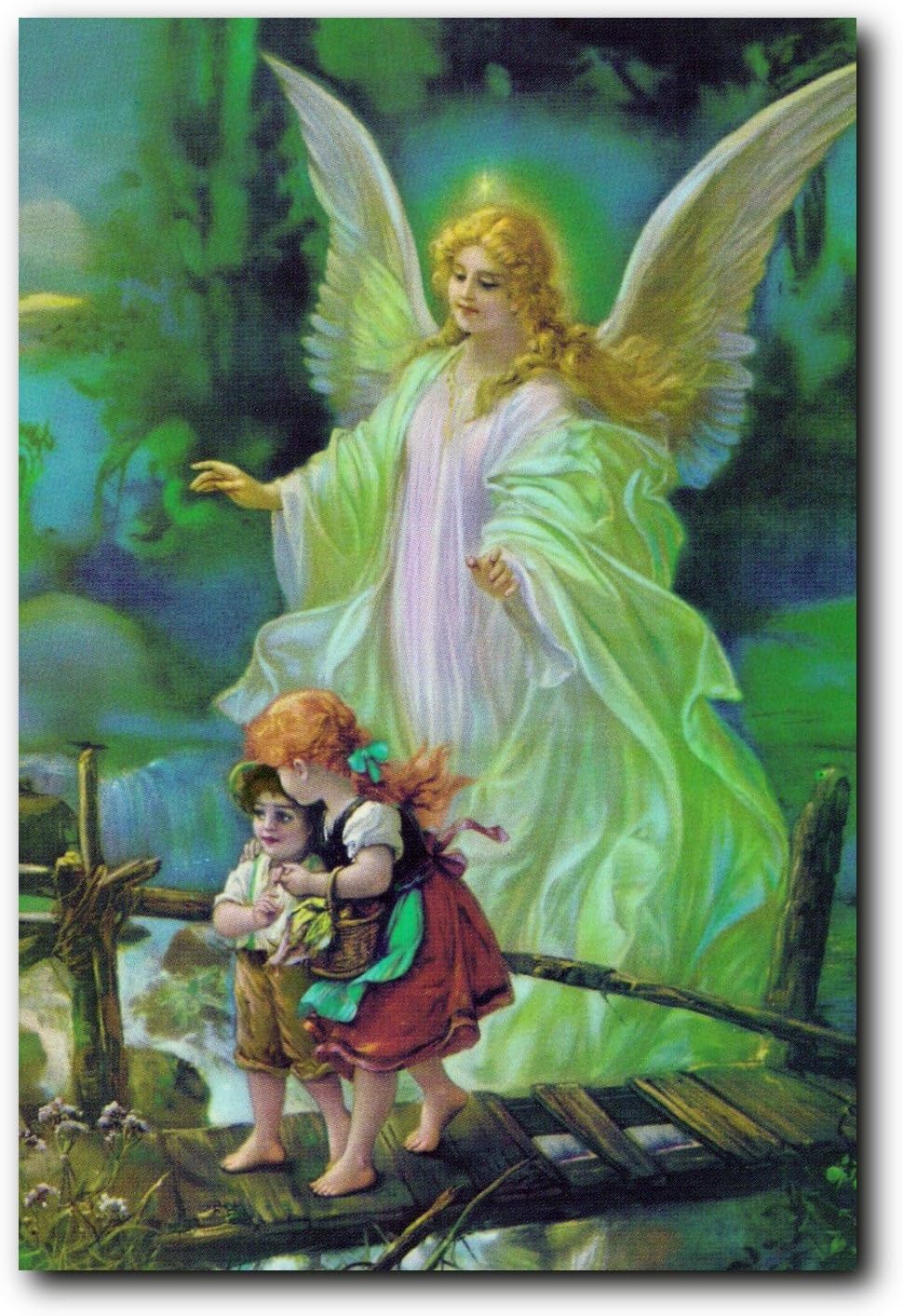 Amazon.com: Wall Decoration Guardian Angel with Children on Bridge ...