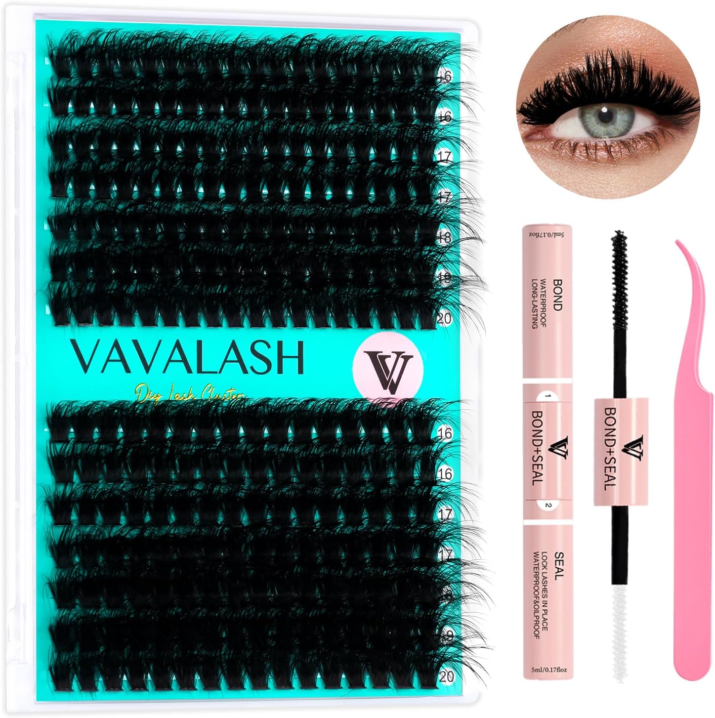 Amazon.com: VAVALASH Lash Clusters Kit 60D+80D 16-20mm Cluster Lashes ...