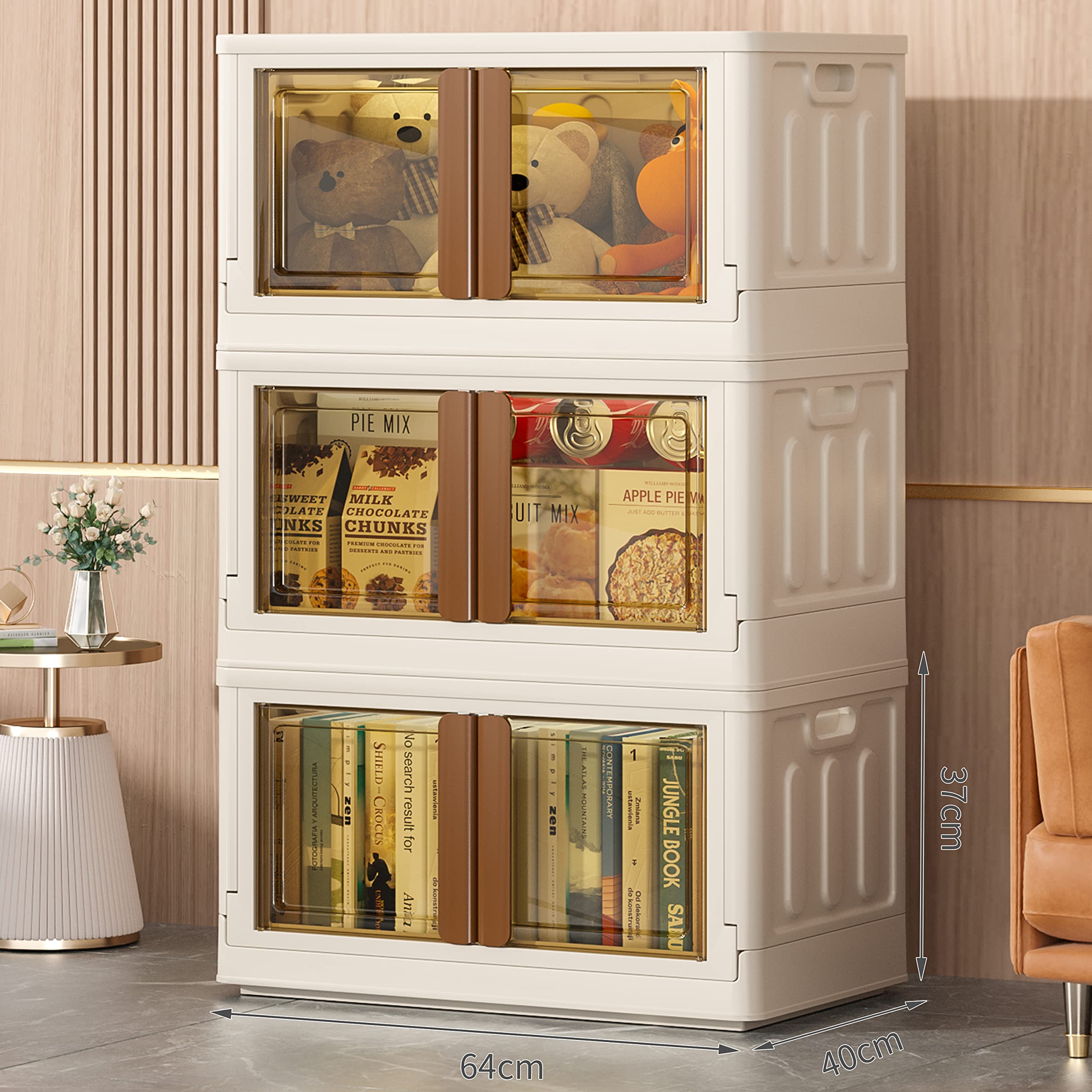 Storage Bins with Lids - 3 Packs 19Gal Plastic Storage Bins for Closet ...