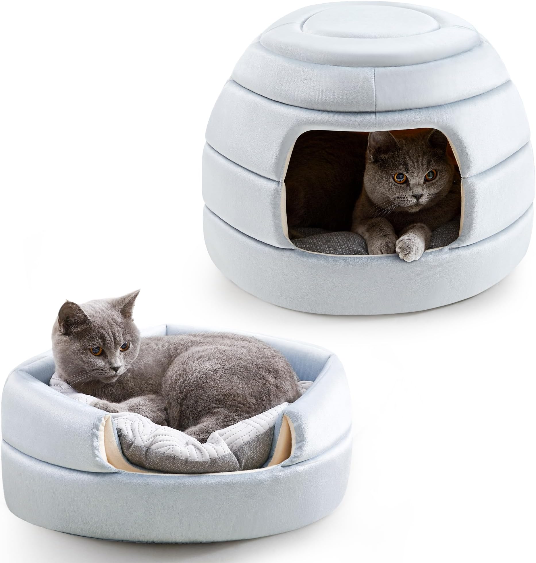 Amazon.com : Made4Pets Cat Bed and House, 2-in-1 Foldable Cat Houses ...