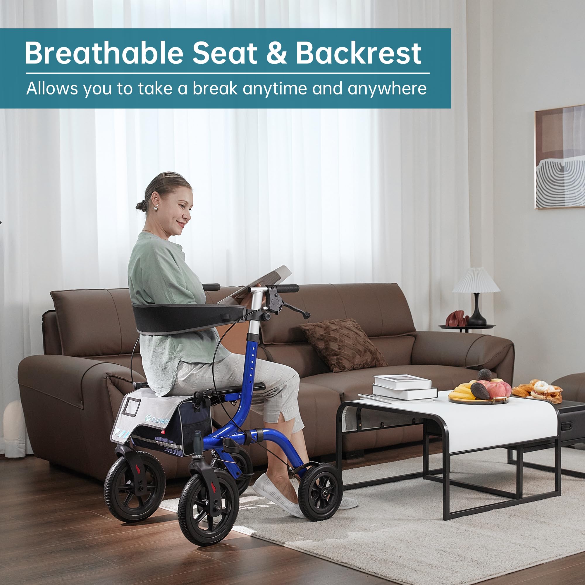 Snapklik.com : ELENKER All-Terrain Rollator Walker