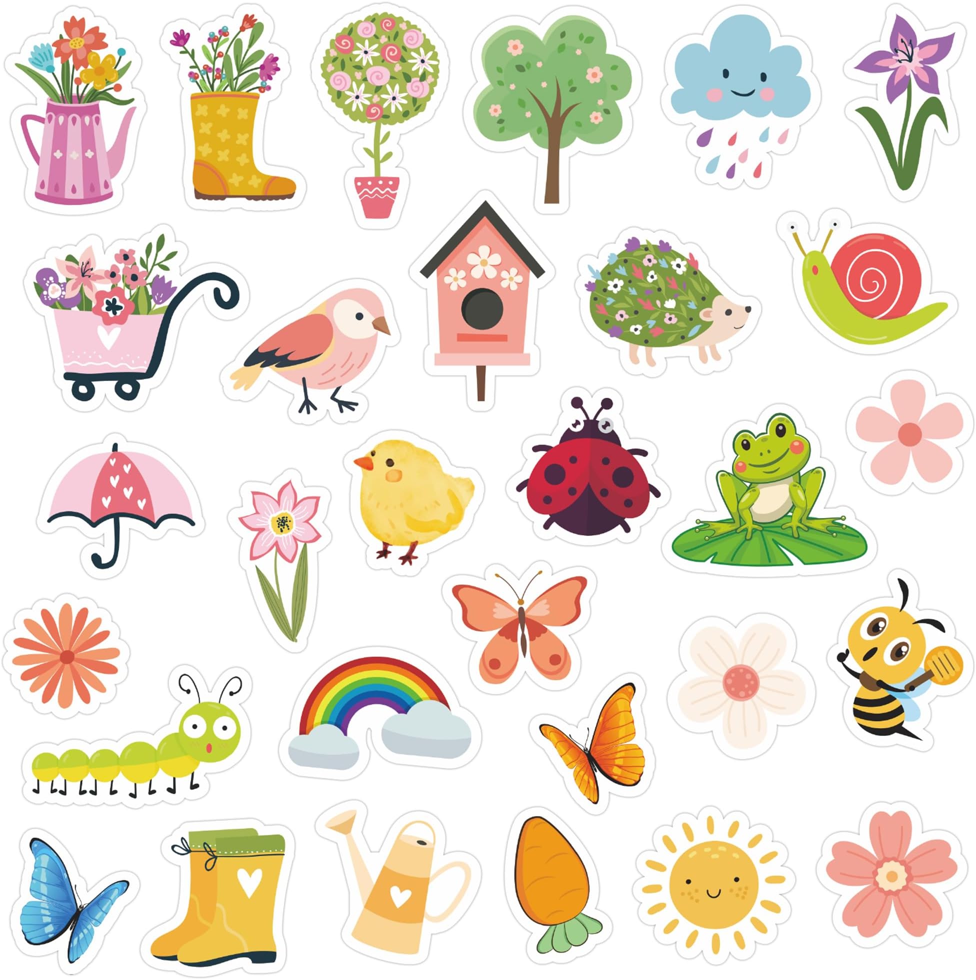 Amazon.com: Lucleag 600 PCS Spring Stickers for Kids, Cute Spring ...