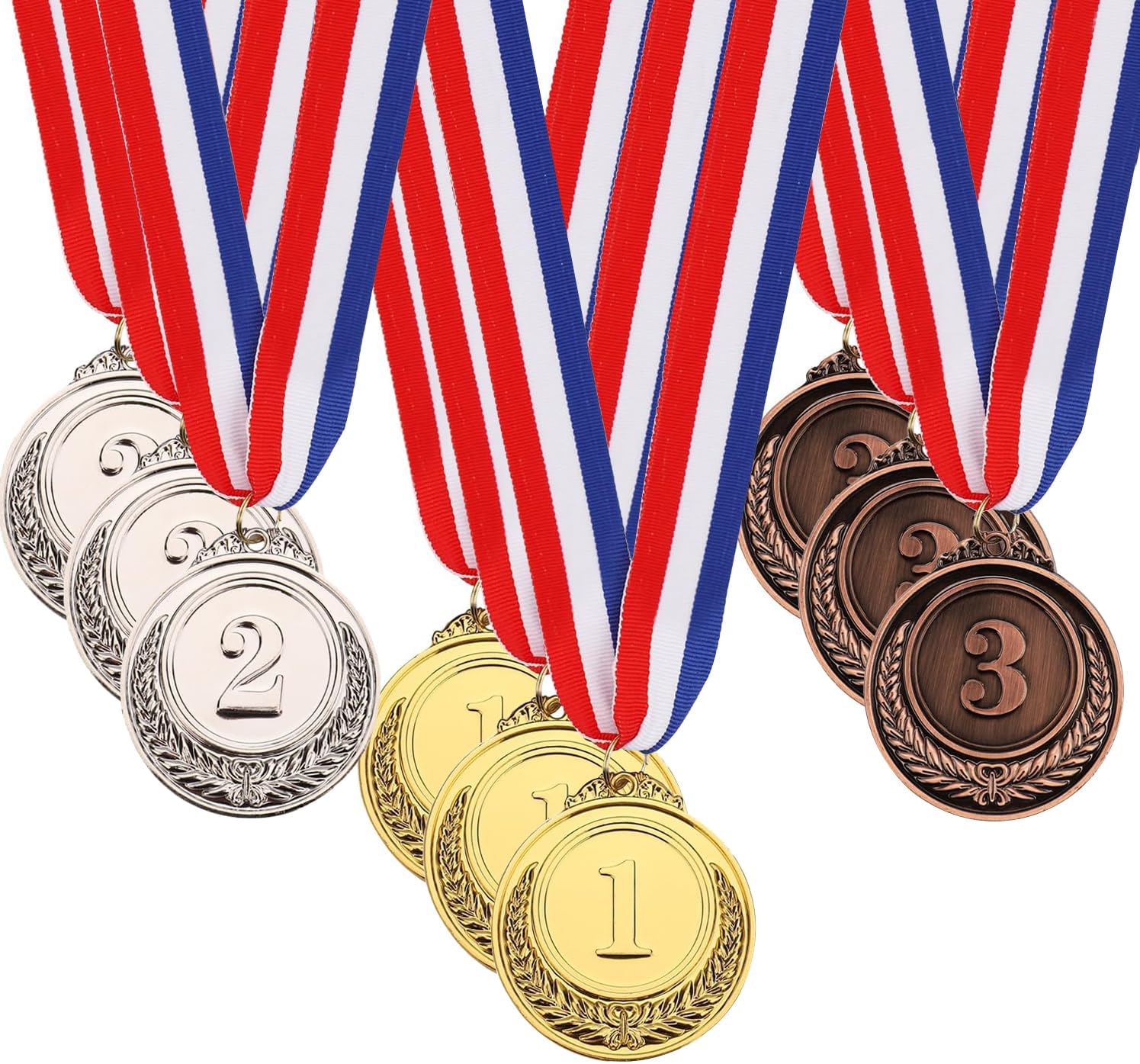 Swpeet Gold Silver Bronze 12Pcs 1.8×3.2 Inches Trophy Cup and 12Pcs 1. ...