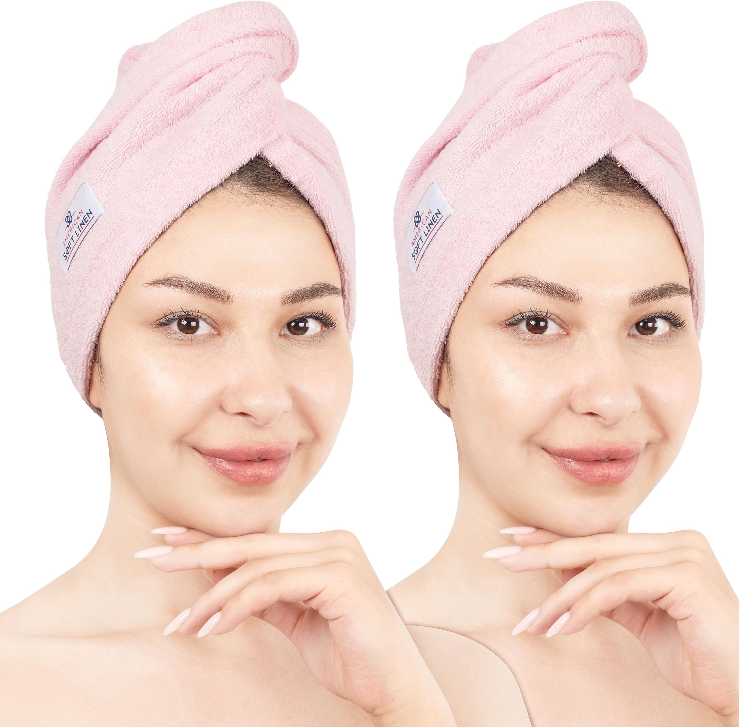 Amazon.com: 100% Cotton Hair Wrap Towels for Women, Pack of 3 ...