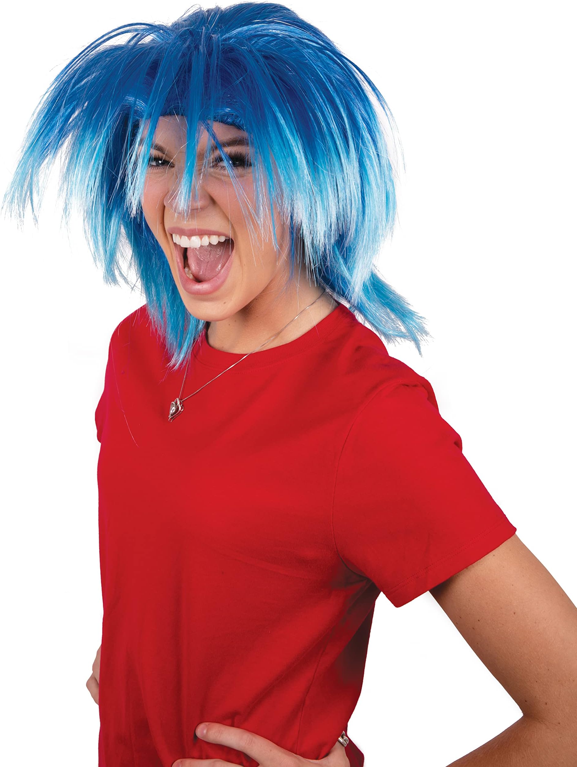 Amazon.com : Luvfamday Short Blue Wig Fuzzy Costume Wig Character ...