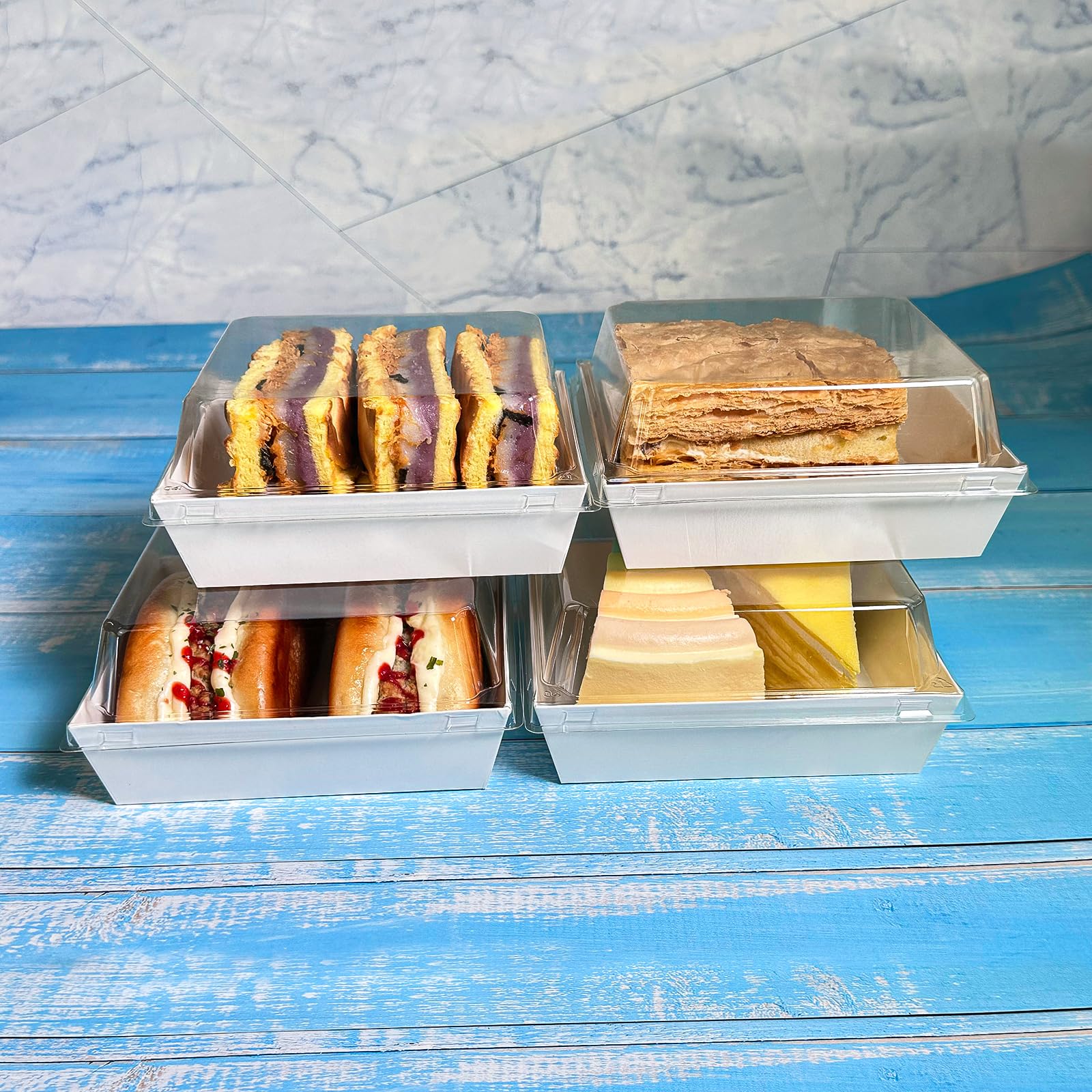 CHERRY 60-Pack 5inch White Square Charcuterie Box with Clear Lids,5.4× ...