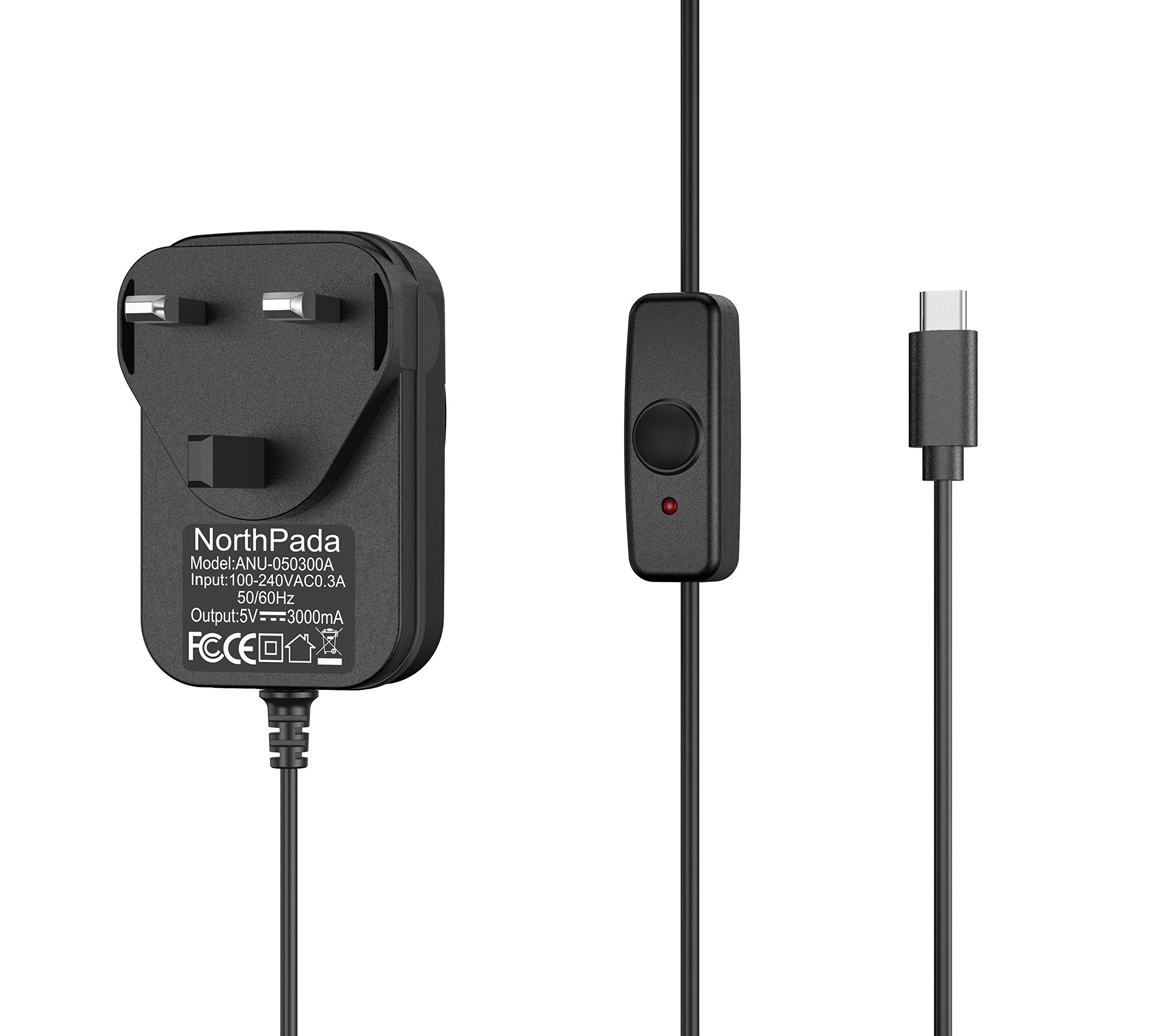 NorthPada Raspberry Pi 4 Model B Pi 400 Power Supply Charger AC Adapter ...