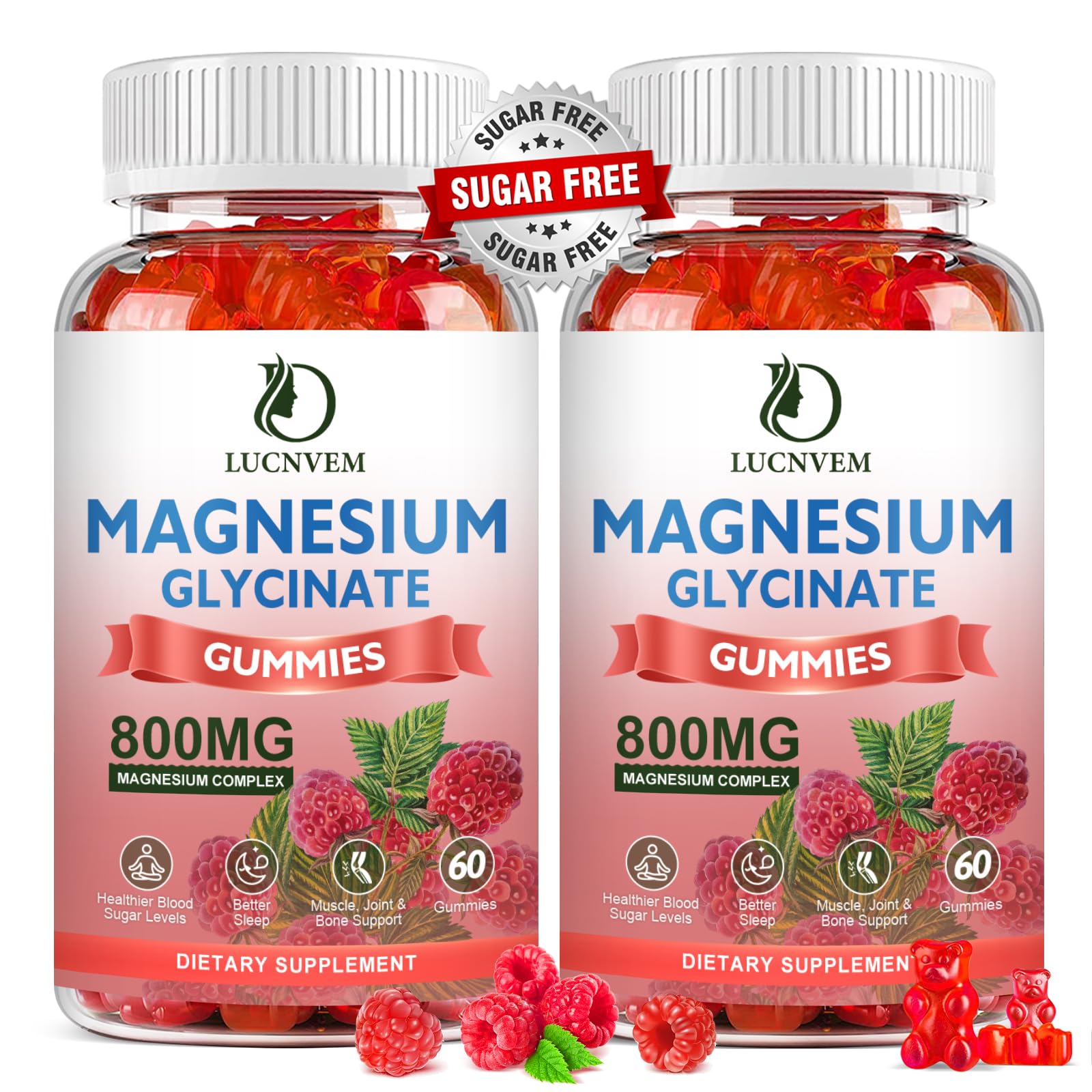 Amazon.com: (2 Pack Sugar Free Magnesium Glycinate Gummies, 500mg ...