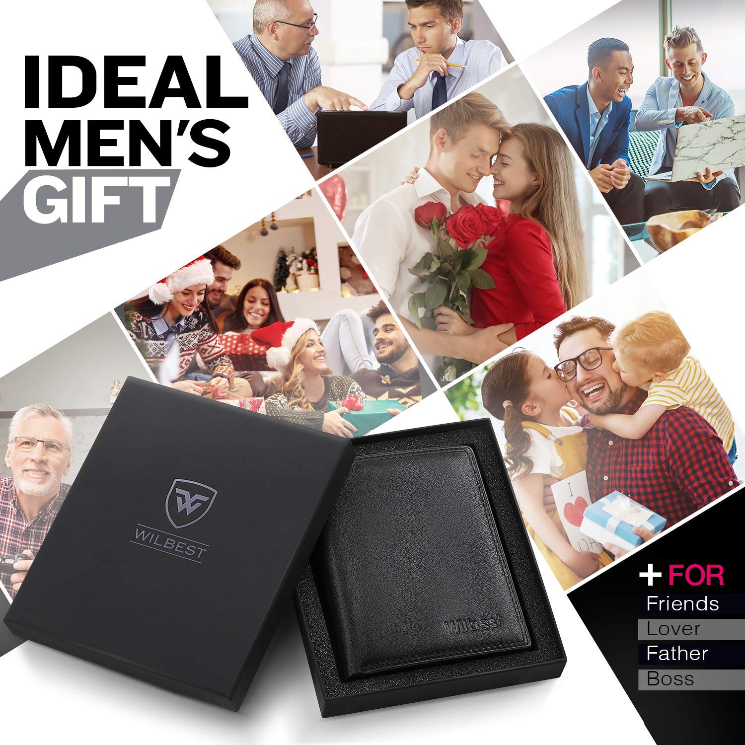 Buy wilbest® Wallet Mens RFID Blocking with Zip Coin Pocket, Genuine ...