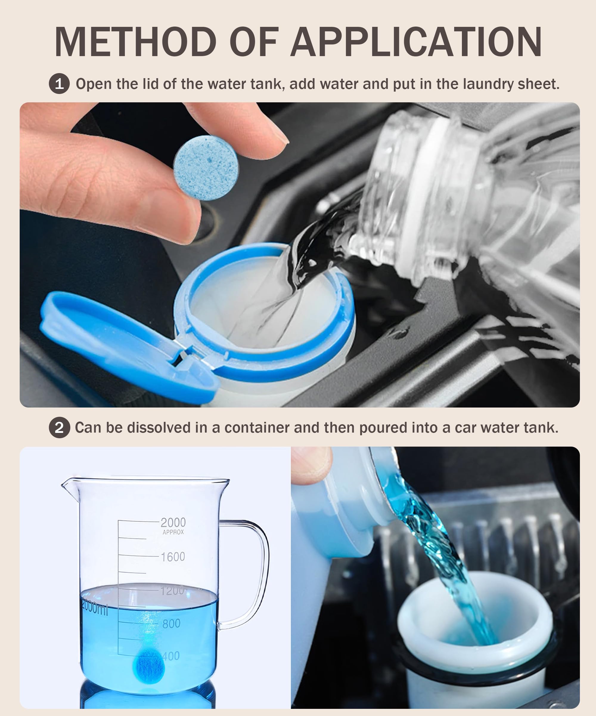 Concentrated Car Window Cleaning Fluid Tablets 50 Pieces Bylikeho 50PCS ...
