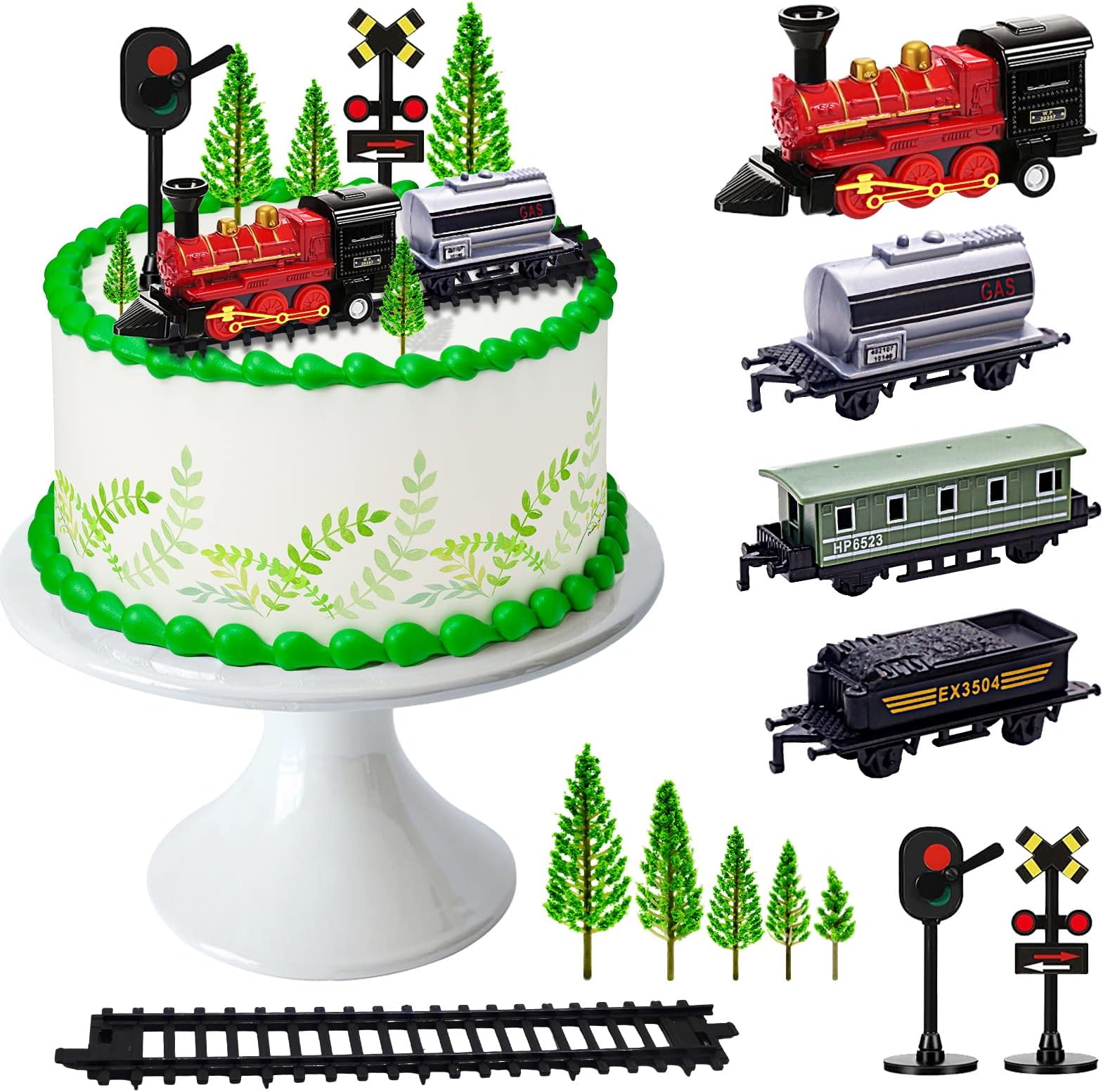 Amazon.com: 13 Pcs Train Cake Toppers Cute Train Party Cake Decorations ...