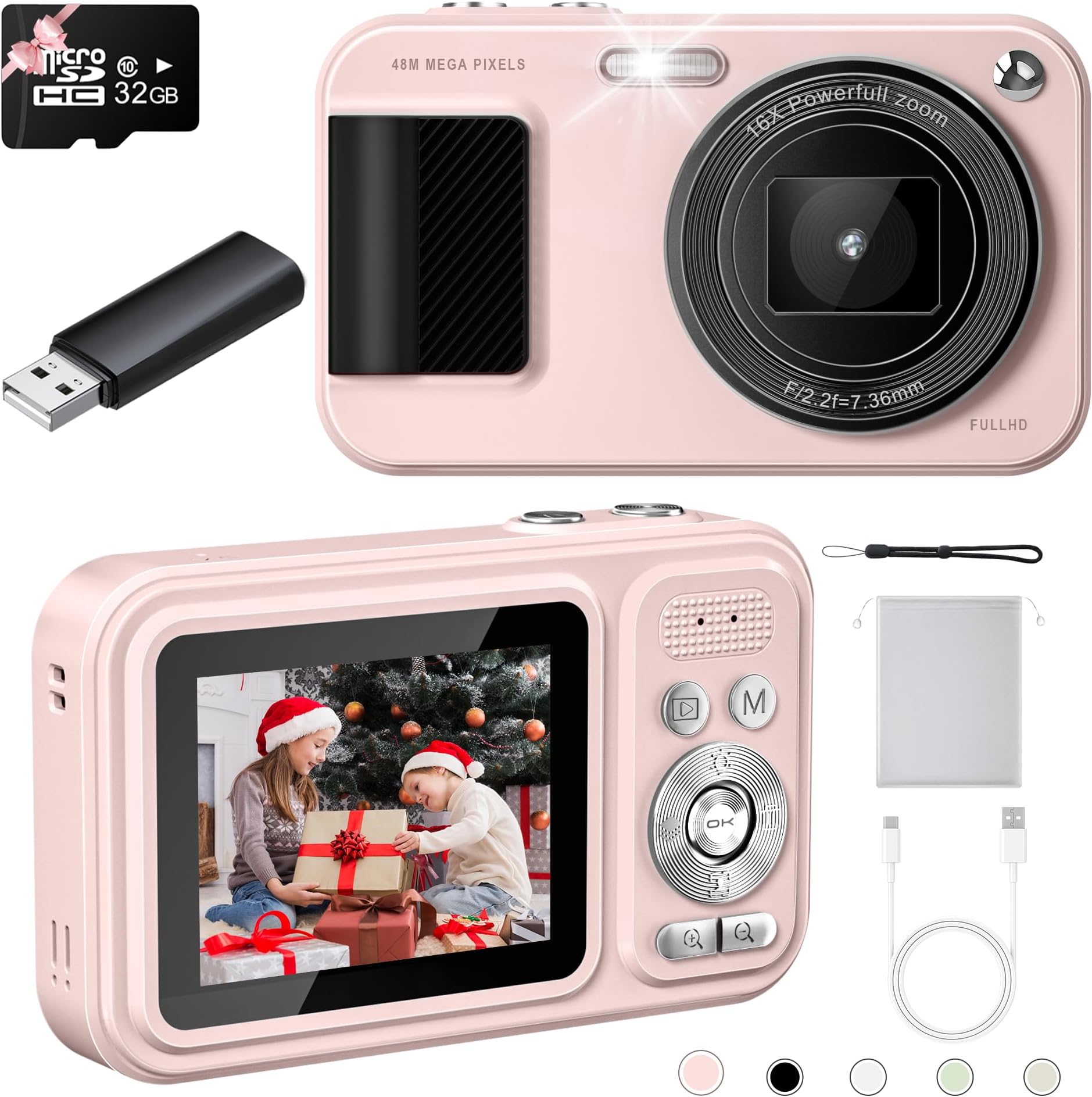 Amazon Canada: JVSCAM Digital Camera, Autofocus 48MP FHD 1080P Kids ...
