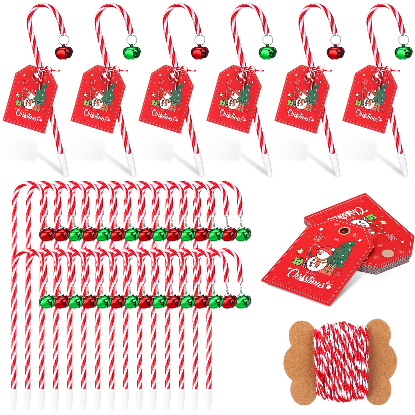 Amazon.com : Moinchore 36 Set Christmas Candy Cane Ballpoint Pens with ...