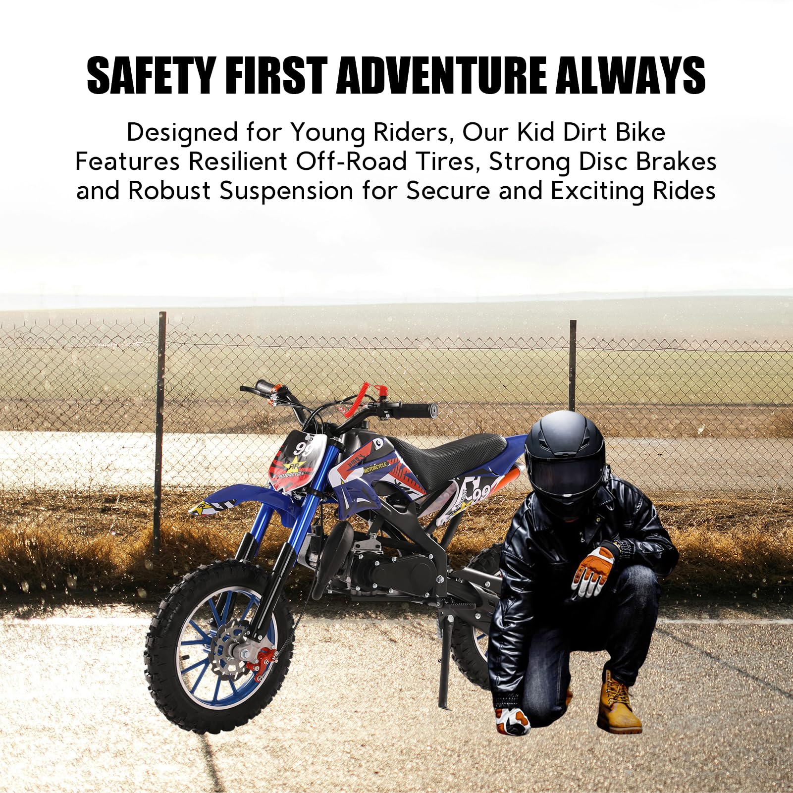 Kids Dirt Bike 50cc - Gas Powered Mini Motorcycle For Ages 8-14, 2 ...