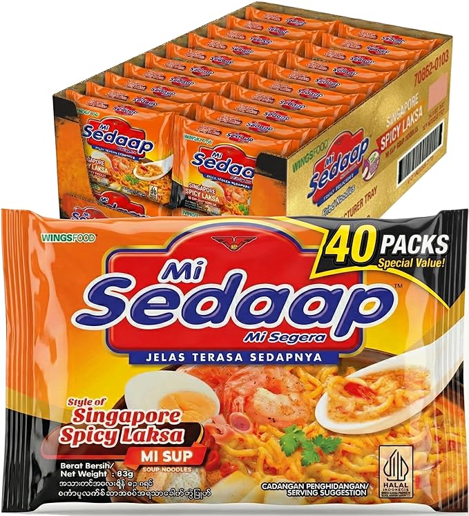 Amazon.com : Singaporean Spicy Laksa Noodles (Pack of 40) — Creamy ...